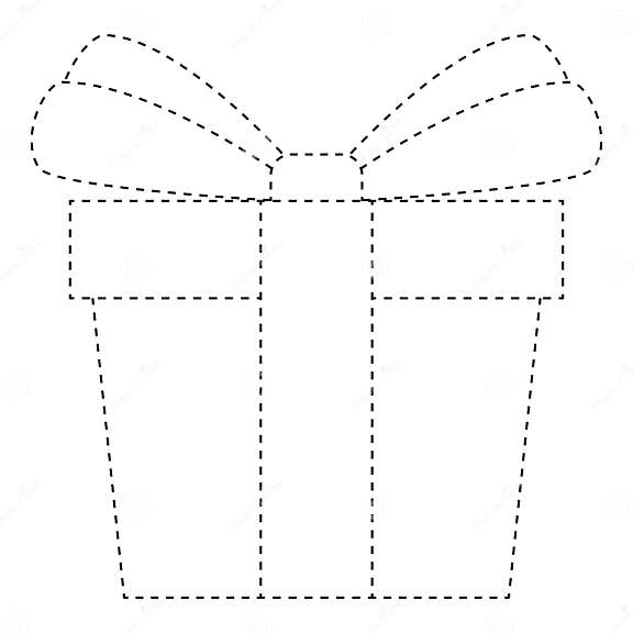 Gift Box Tracing Worksheet for Kids Stock Vector - Illustration of ...