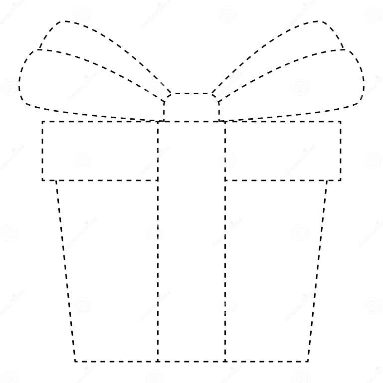 Gift Box Tracing Worksheet for Kids Stock Vector - Illustration of ...