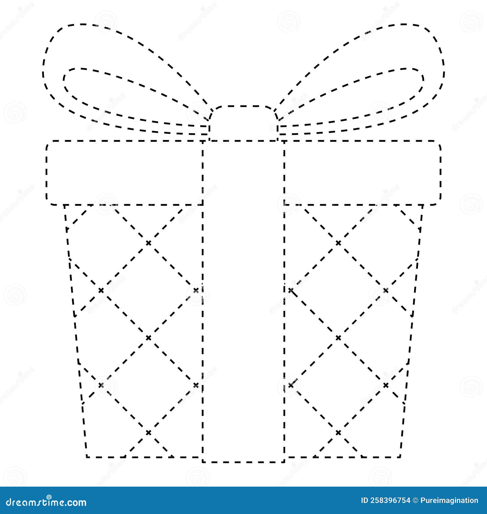 Gift Box Tracing Worksheet for Kids Stock Vector - Illustration of ...