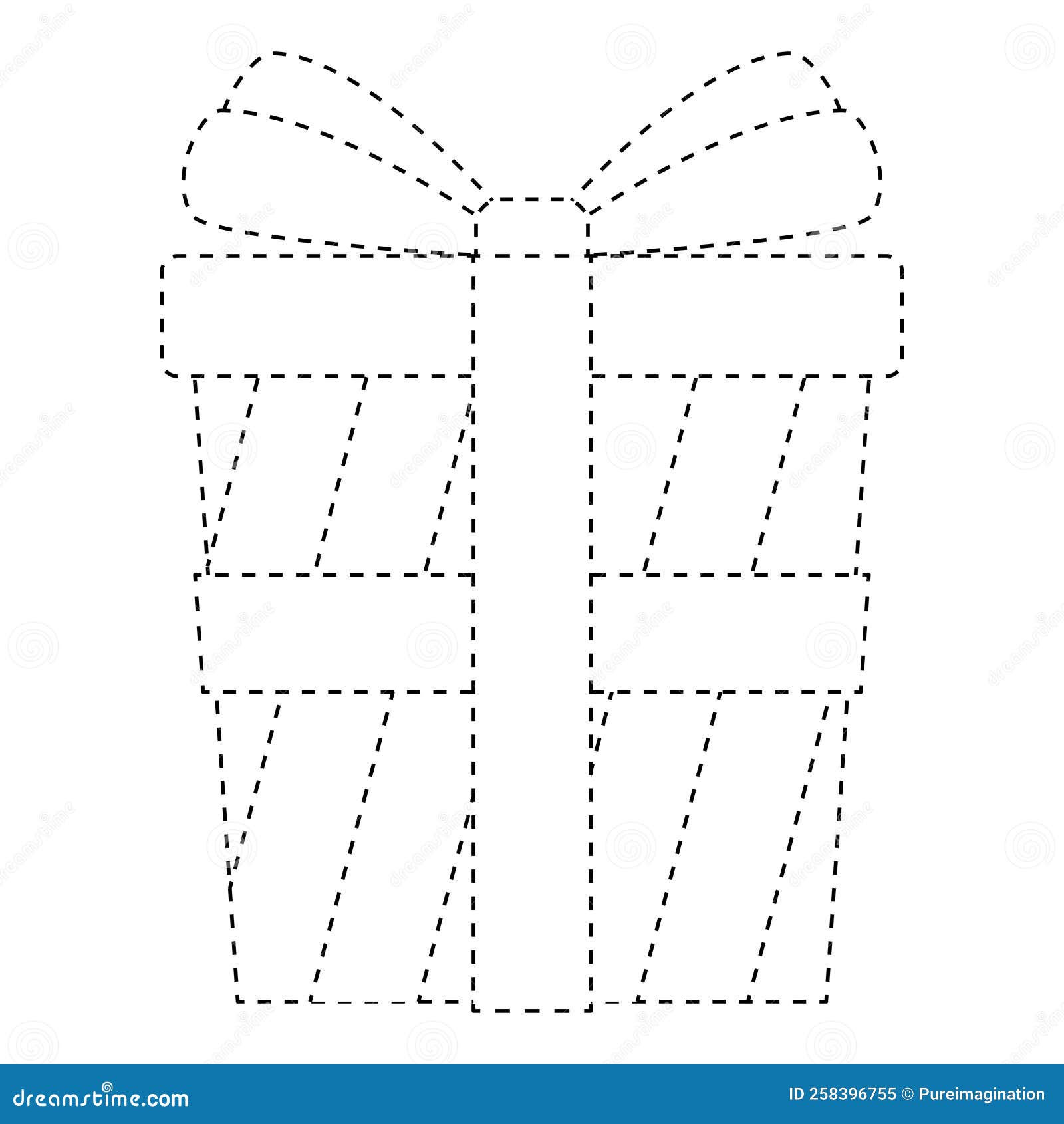 Gift Box Tracing Worksheet for Kids Stock Vector - Illustration of kids ...