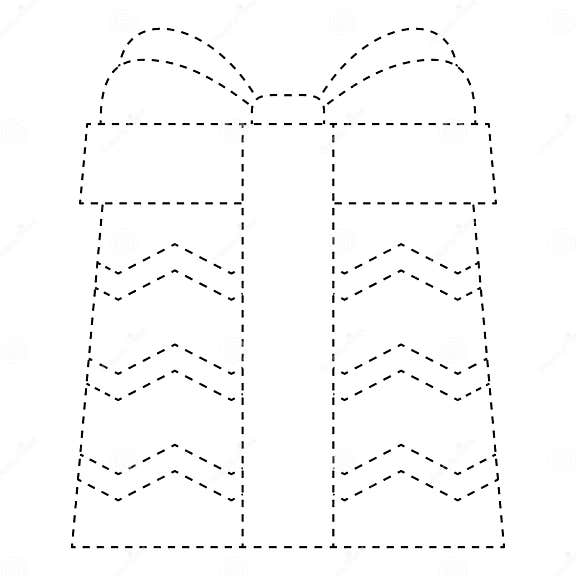 Gift Box Tracing Worksheet for Kids Stock Vector - Illustration of ...