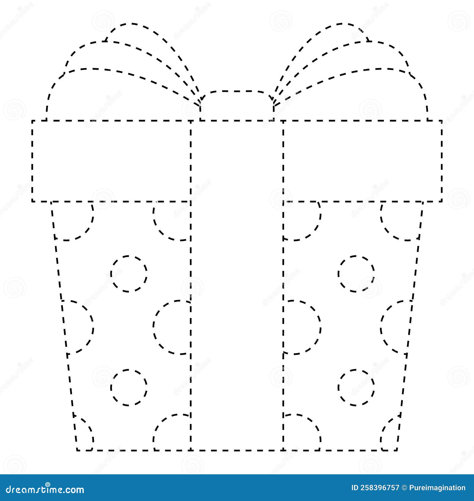 Gift Box Tracing Worksheet for Kids Stock Vector - Illustration of ...