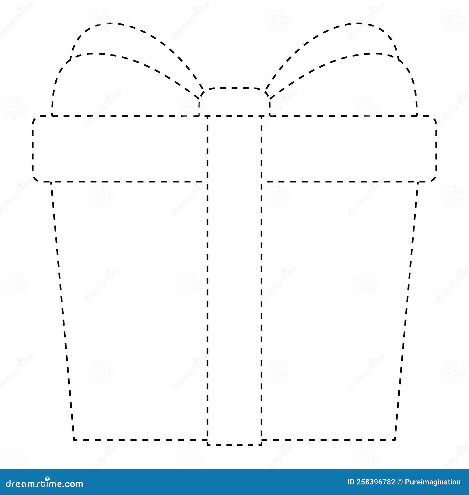 Gift Box Tracing Worksheet for Kids Stock Vector - Illustration of ...