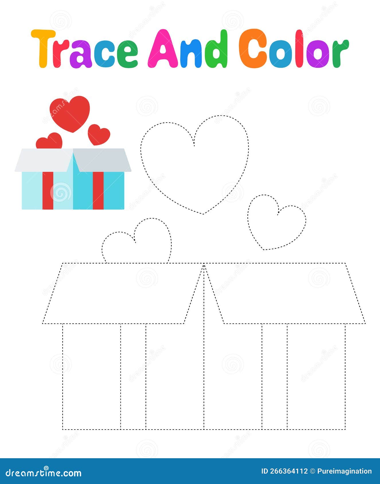 Gift Box Tracing Worksheet for Kids Stock Vector - Illustration of ...