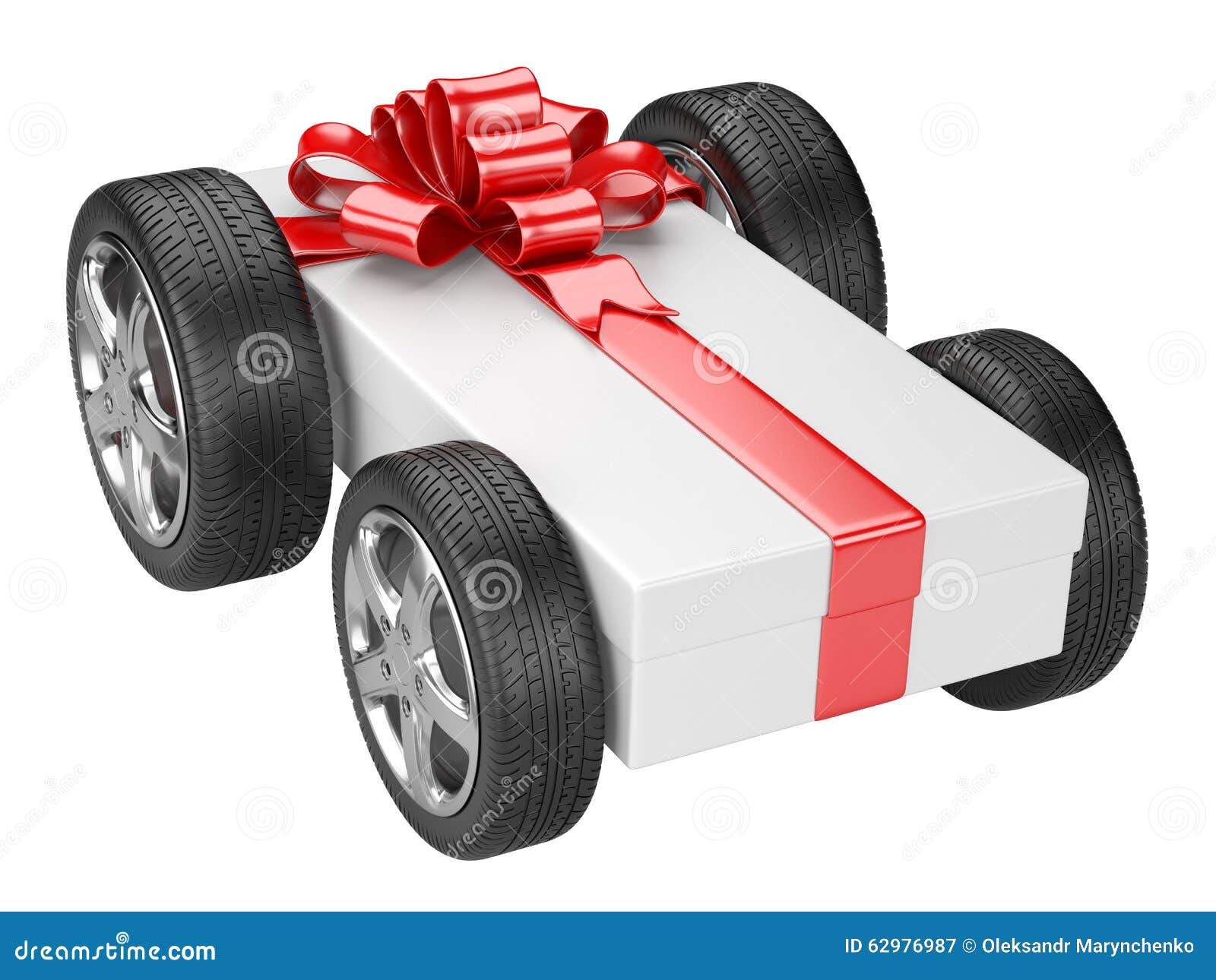 Gift box and a tyre wheels stock illustration. Illustration of auto ...