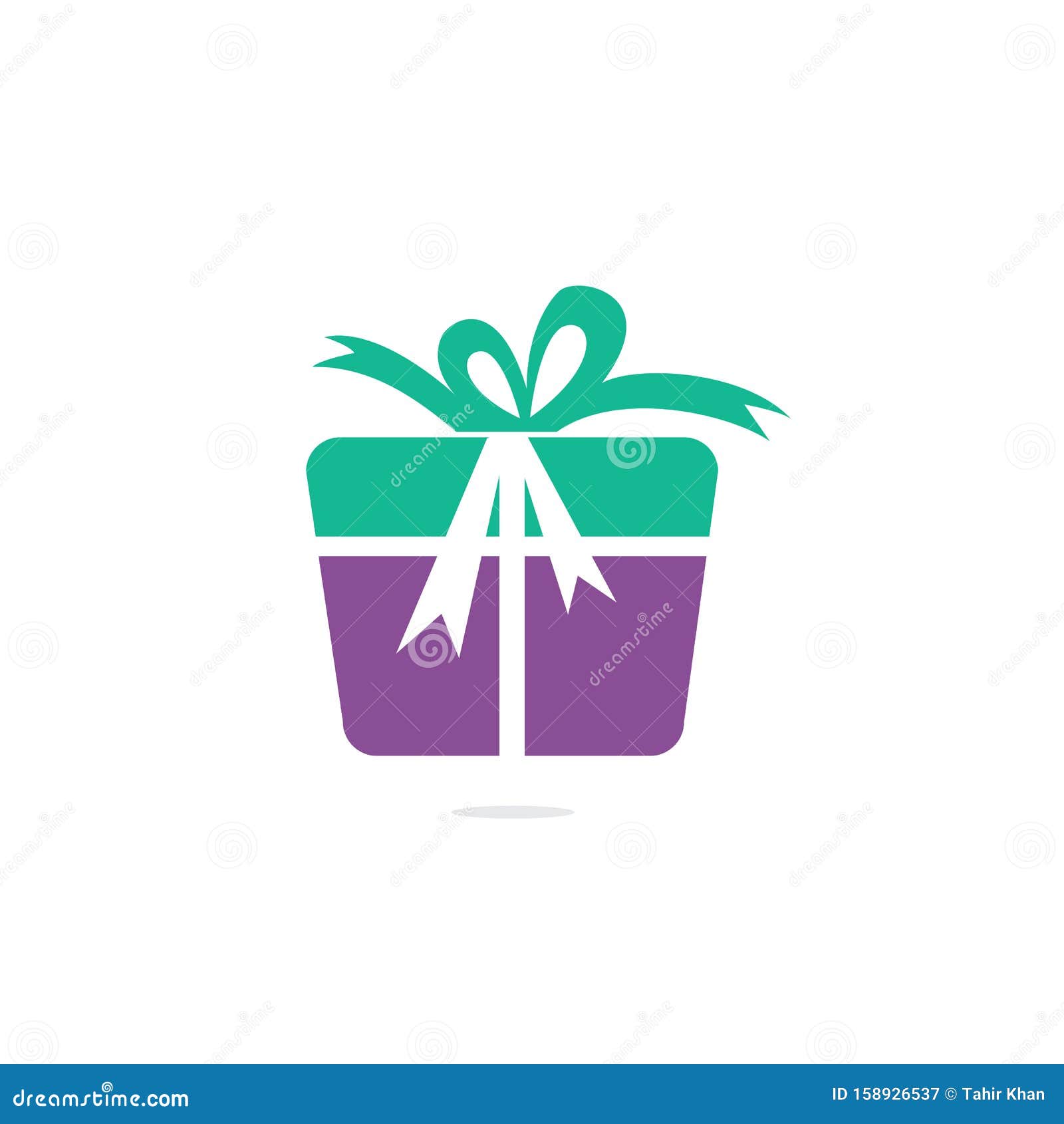 Gift Box Vector Logo Design. Stock Vector - Illustration of label, flat ...