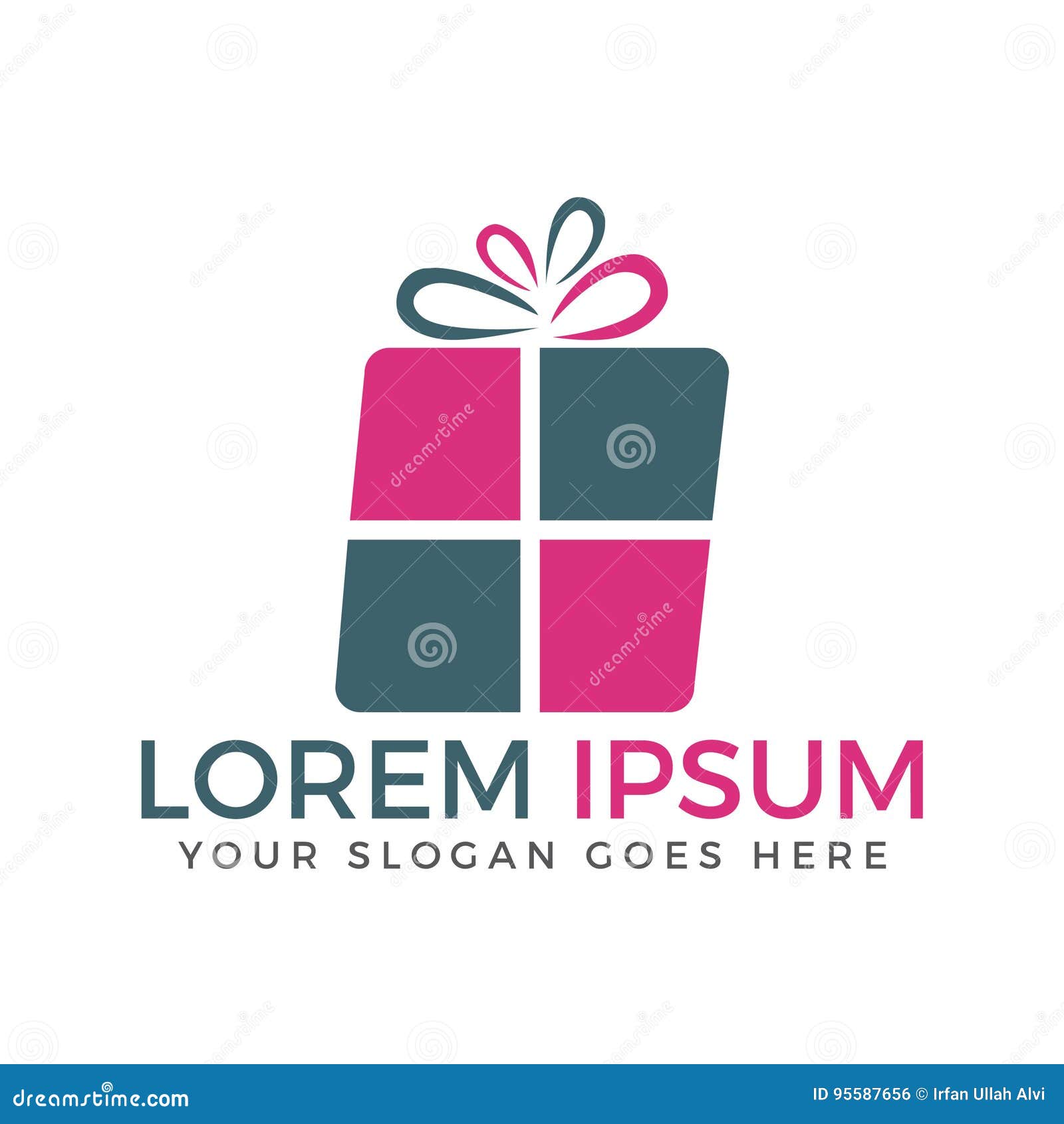 Gift Box Vector Logo Design. Stock Vector - Illustration of logotype ...