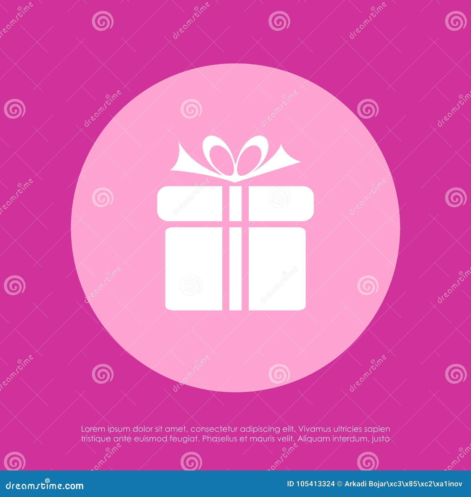 Gift box vector pictogram stock vector. Illustration of icons - 105413324