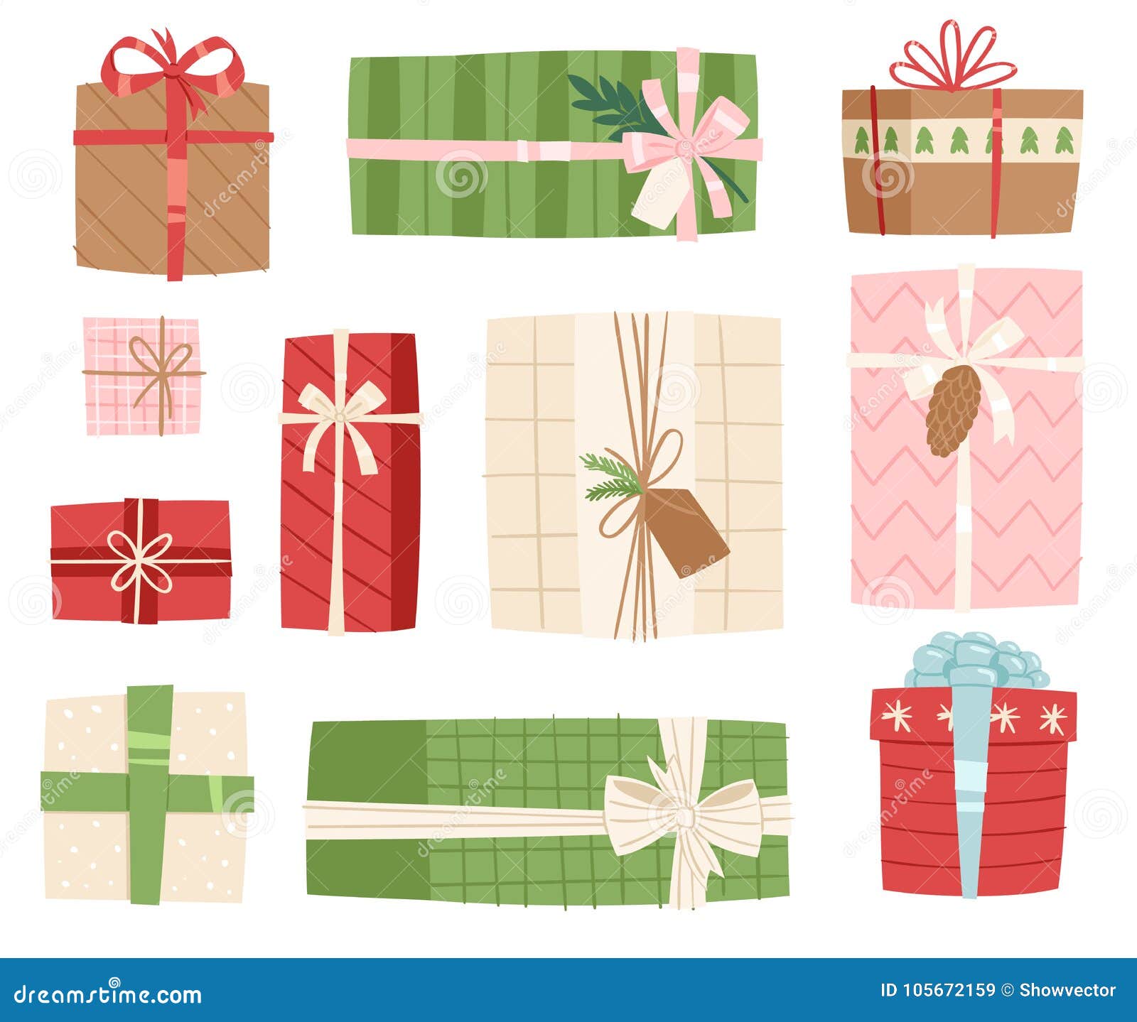 Gift Box Vector Present Packs Christmas or Birthday Flat Stock Vector ...
