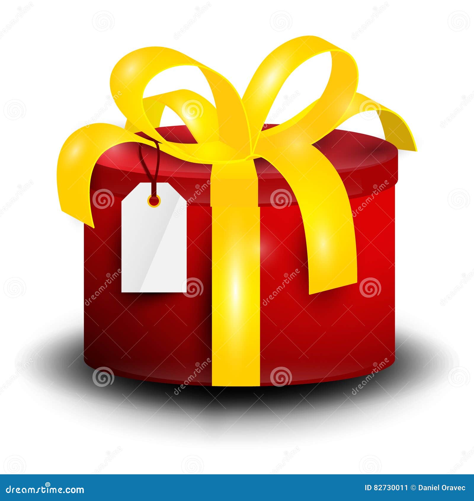 Gift Box. Vector Rounded Red Present Box Stock Vector - Illustration of ...