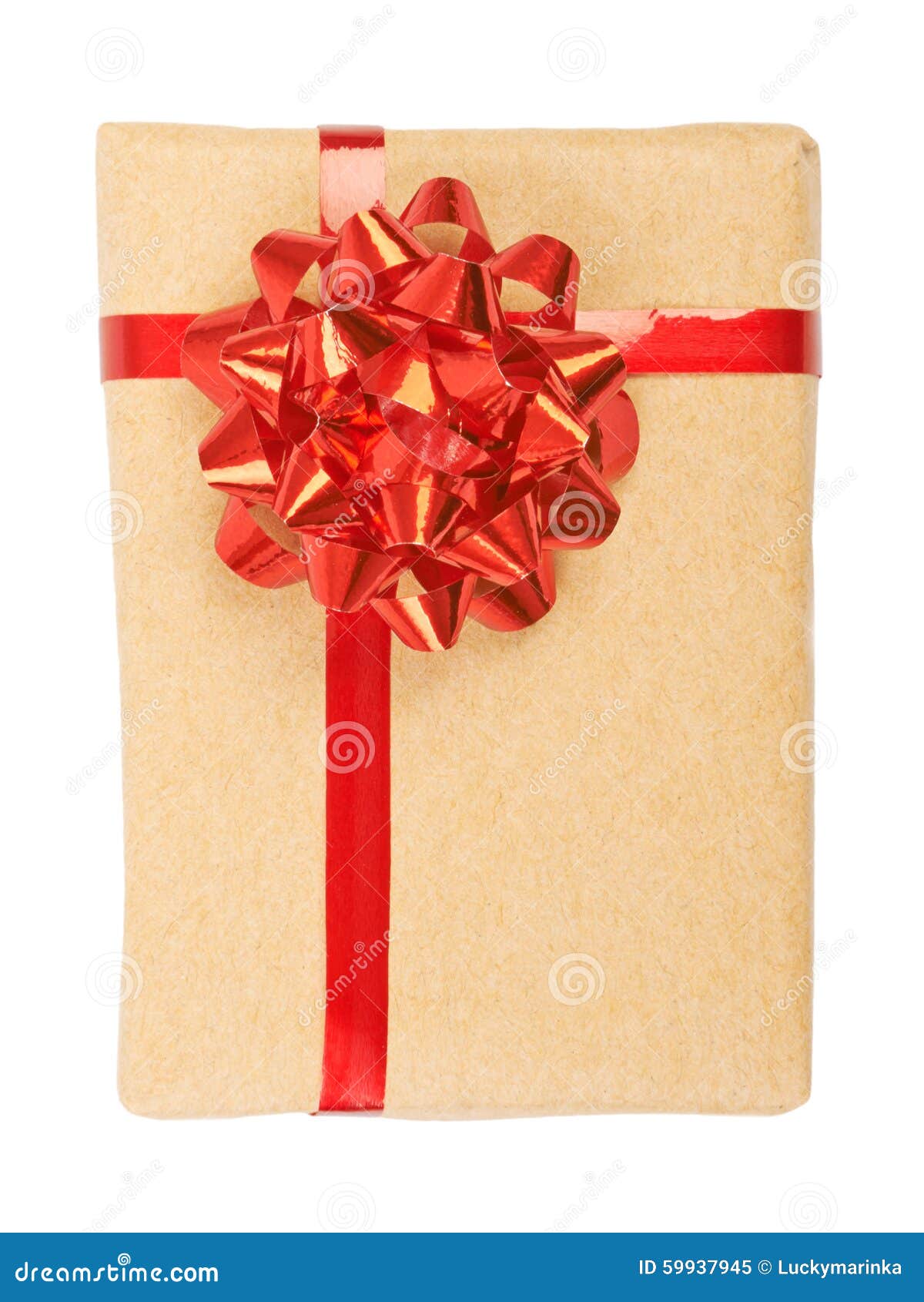 Gift Box with White Ribbon Bow. Stock Image - Image of gift, shopping ...