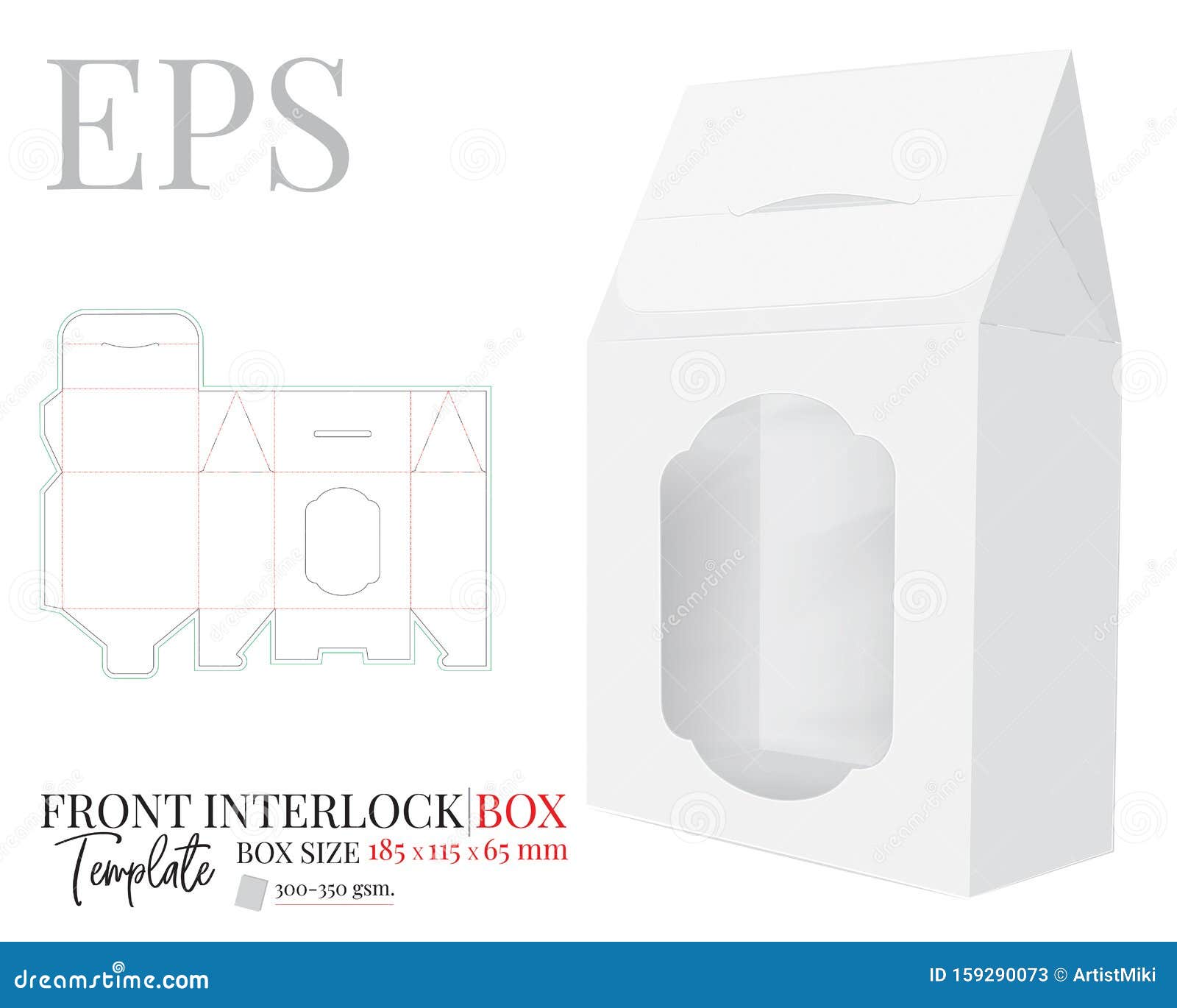 Gift Box with Window, Vector, Template with Die Cut / Laser Cut Lines ...