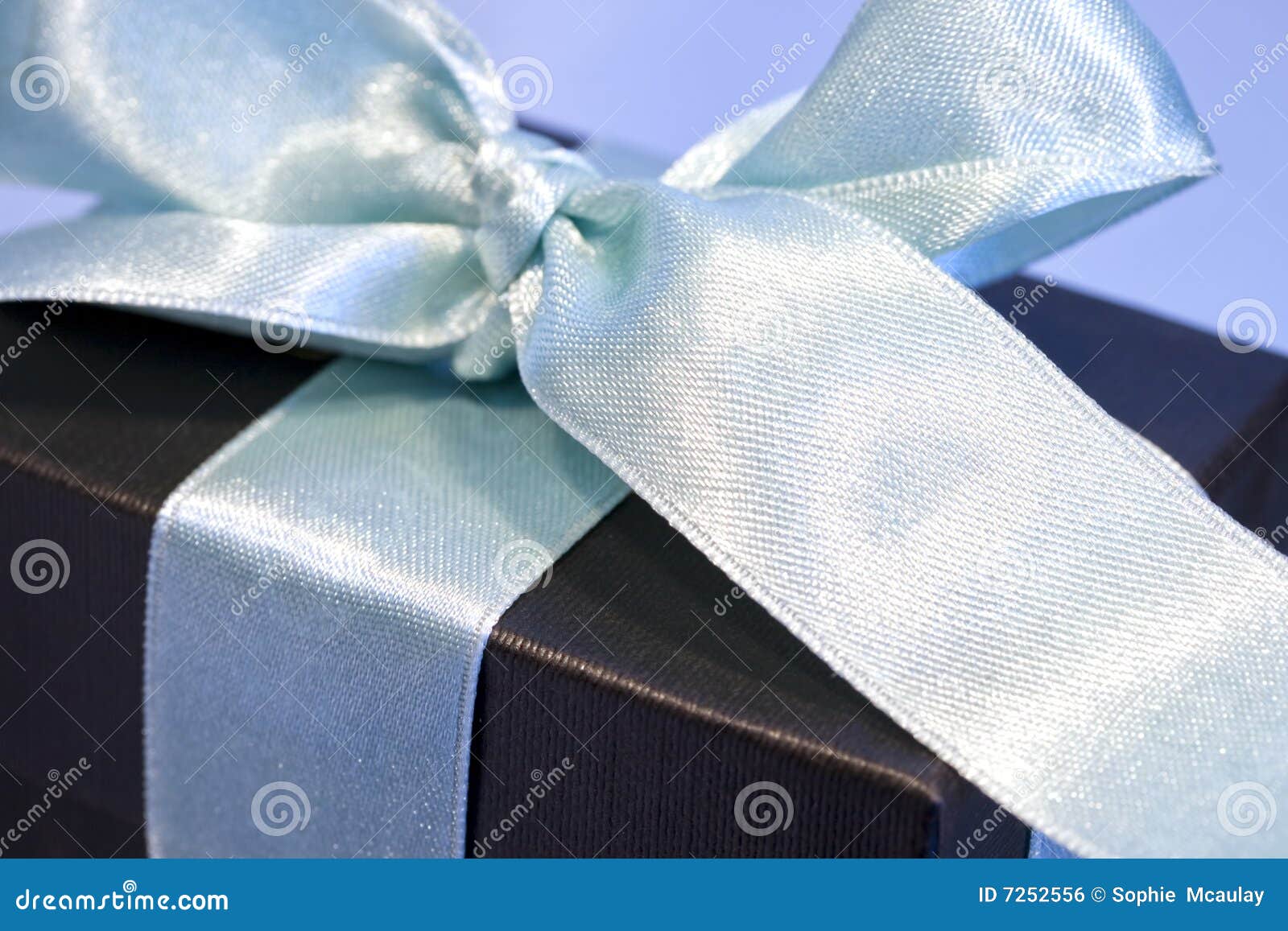 Gift Box Wrapped in a Satin Bow Stock Photo - Image of satin, parcel ...