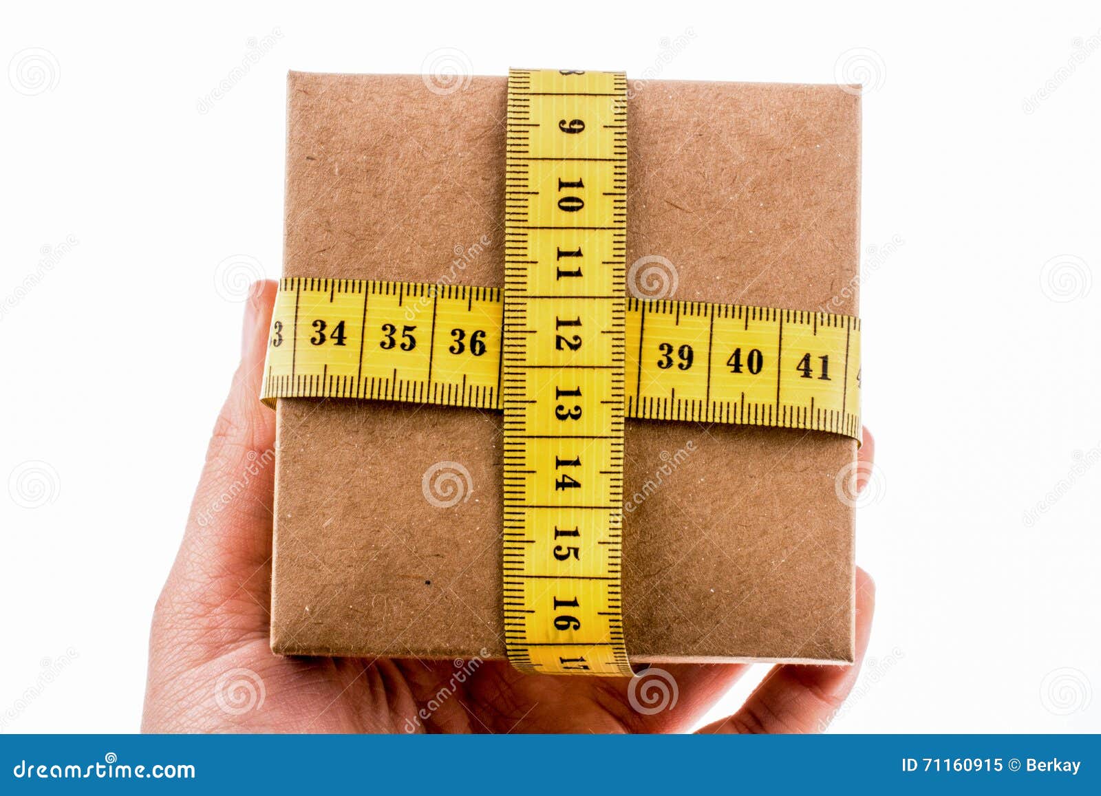 Gift Box Wrapped with Tape Measure Stock Image - Image of present, tape ...