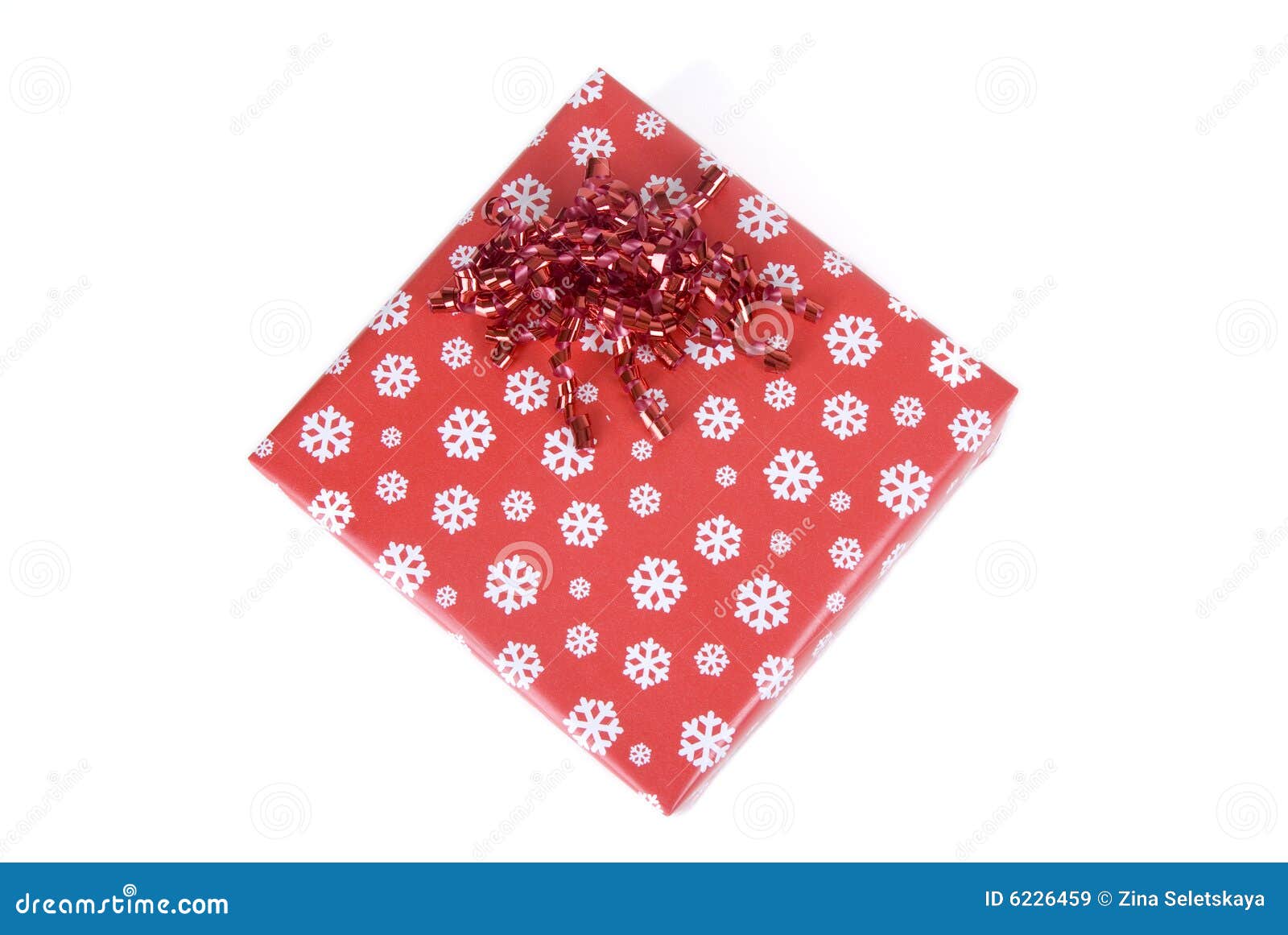 Gift box wrapped up stock image. Image of snowflake, copy - 6226459