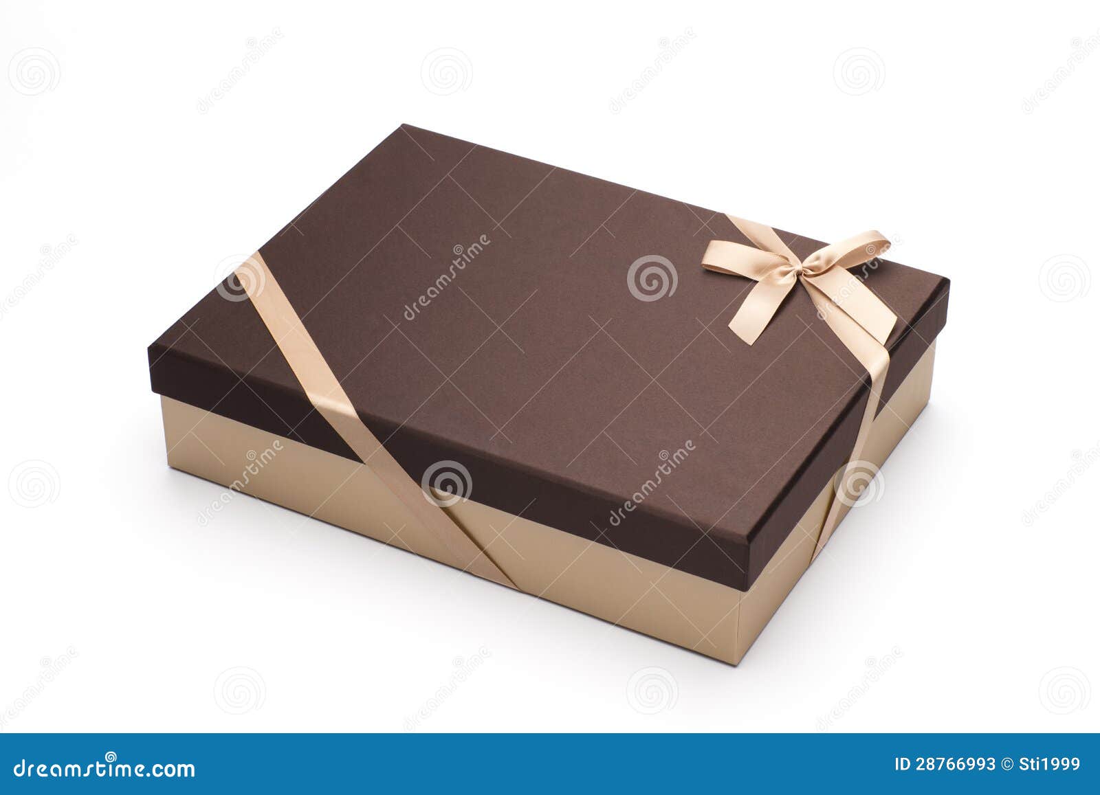 The Gift Box is Wrapped Up by a Yellow Tape with a Bow, Isolated on ...
