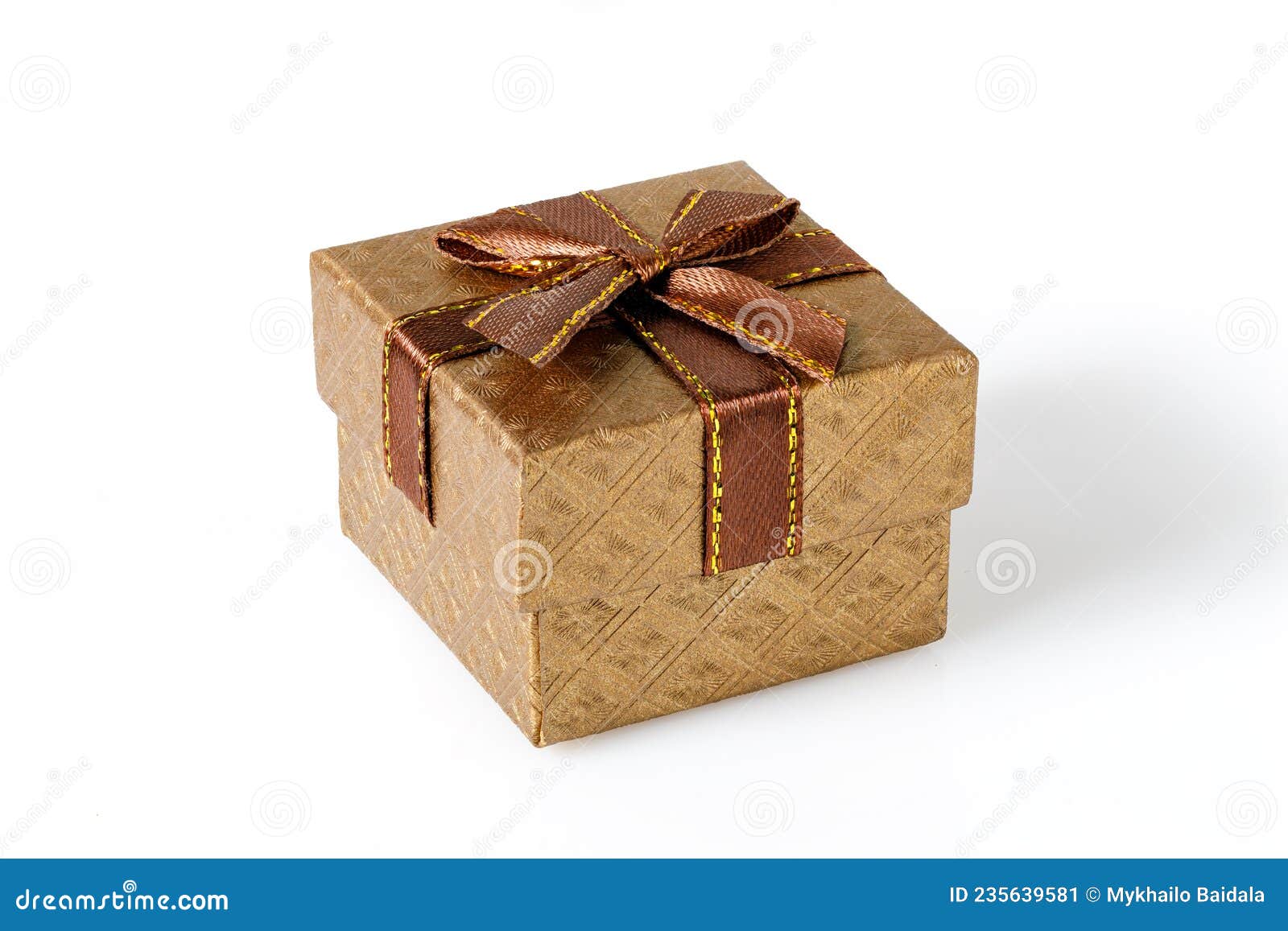 Gift Box Wrapped on White Background. is Rectangular Shaped Decorative ...