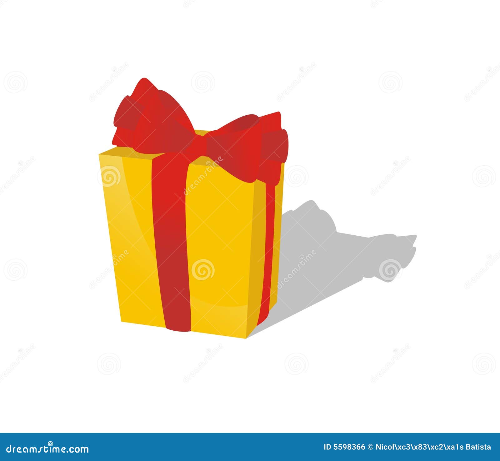 Gift box yellow stock illustration. Illustration of present - 5598366