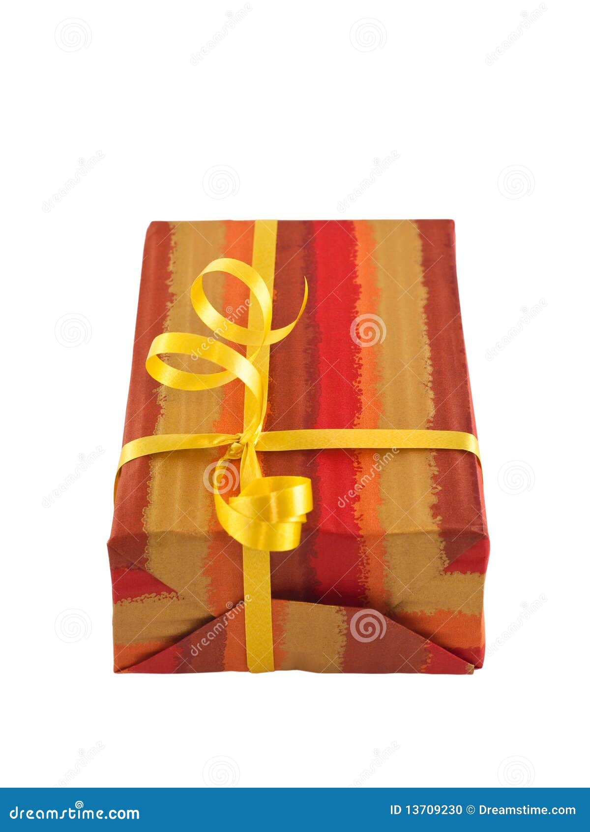 Gift Box with a Yellow Ribbon Stock Photo - Image of isolated, colorful ...