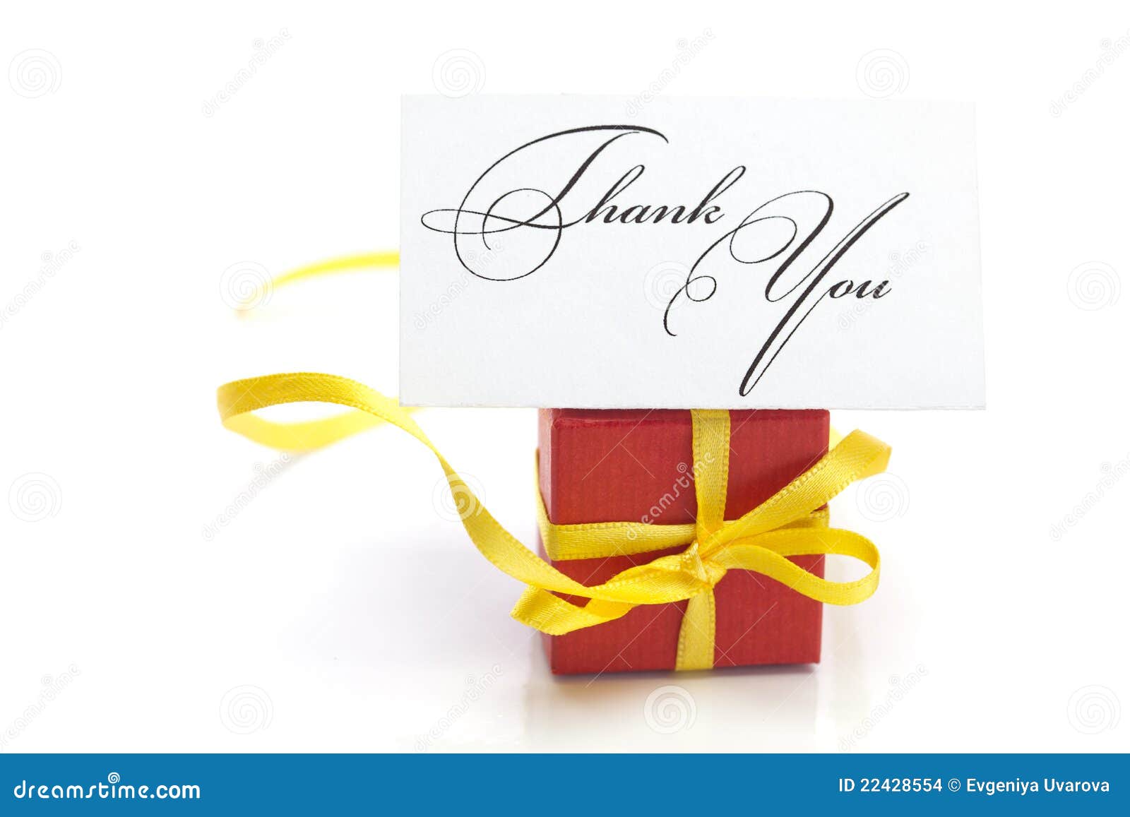 Gift Box with a Yellow Ribbon Stock Photo - Image of view, color: 22428554