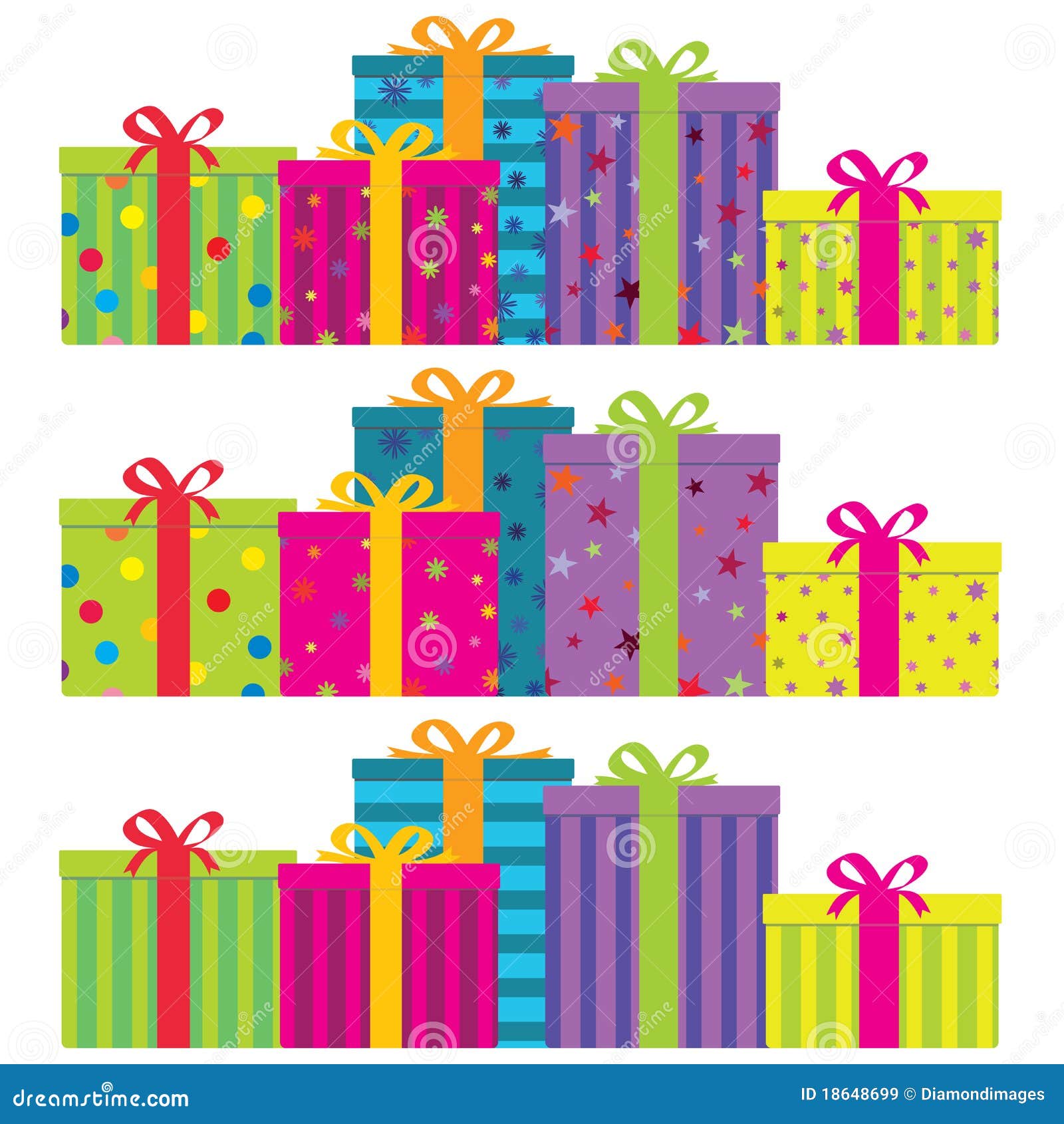 Gift Boxes stock vector. Illustration of horizontal, decorated - 18648699