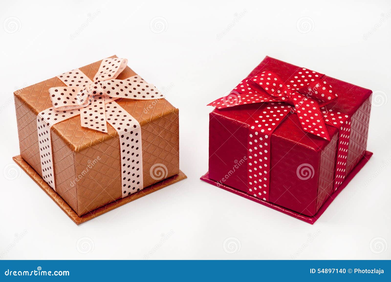 GIFT BOXES with BOW OVER WHITE Stock Photo - Image of orange, gold ...