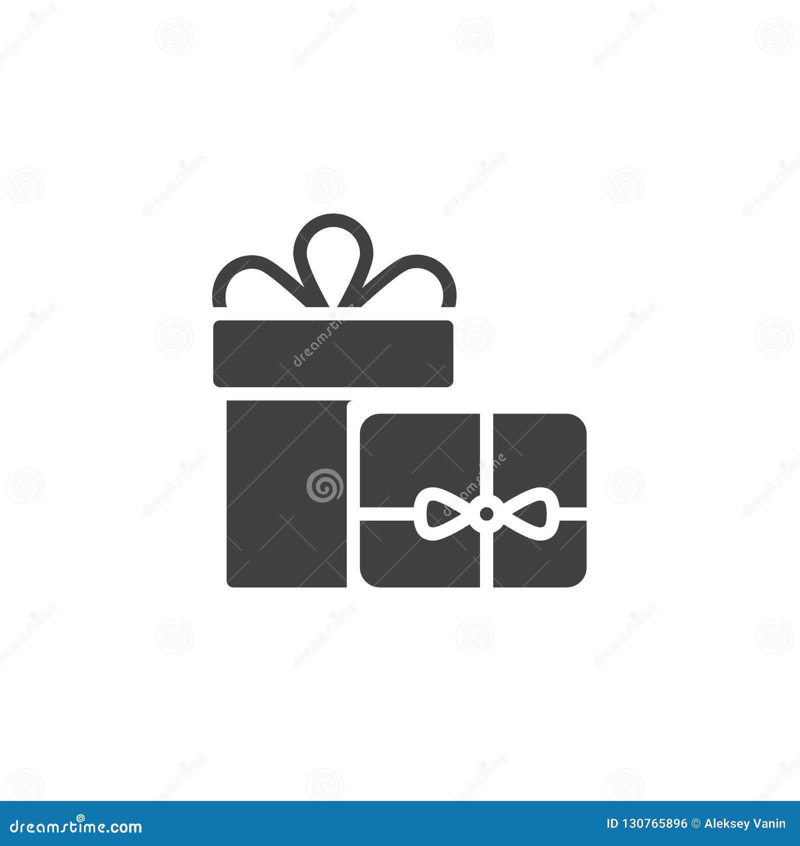 Gift Boxes with Bow Ribbon Vector Icon Stock Vector - Illustration of ...