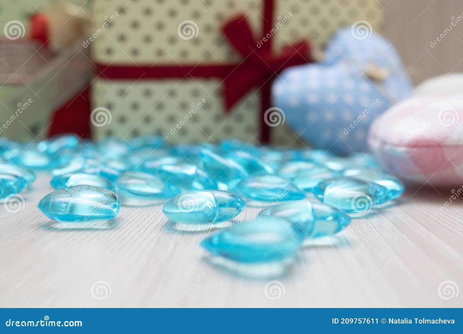 Scattered Glass Hearts of Blue Color Stock Image - Image of bubbles ...