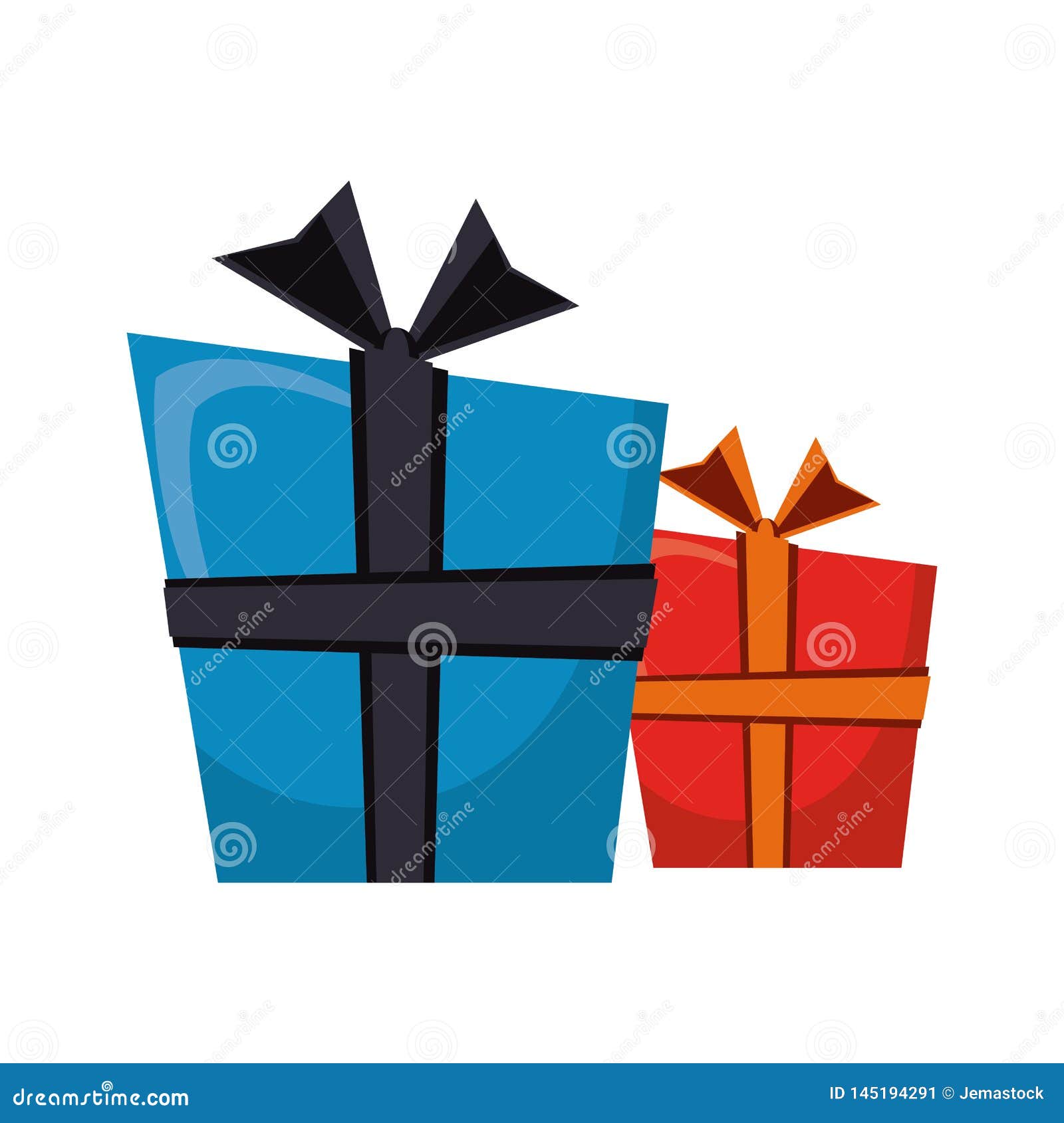 Gift Boxes Cartoon Isolated Stock Vector - Illustration of festive ...