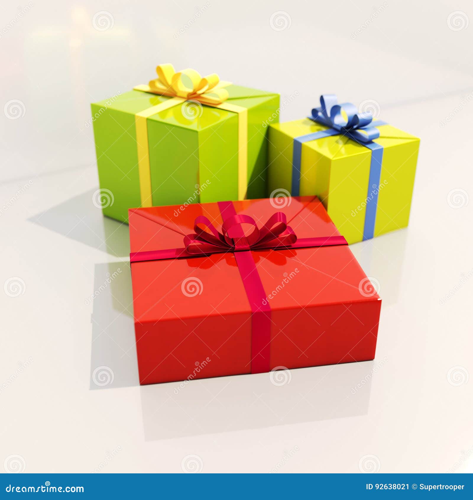 3 Gift Boxes Close Up stock image. Image of ribbon, reward - 92638021