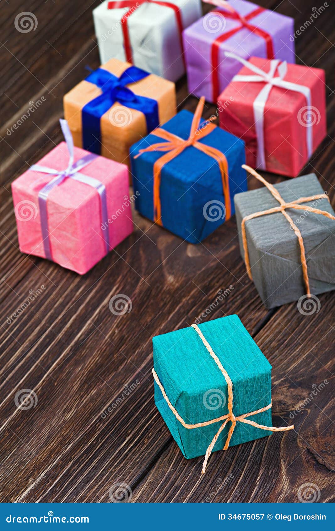 Gift Boxes in a Colorful Package Stock Image - Image of greeting ...