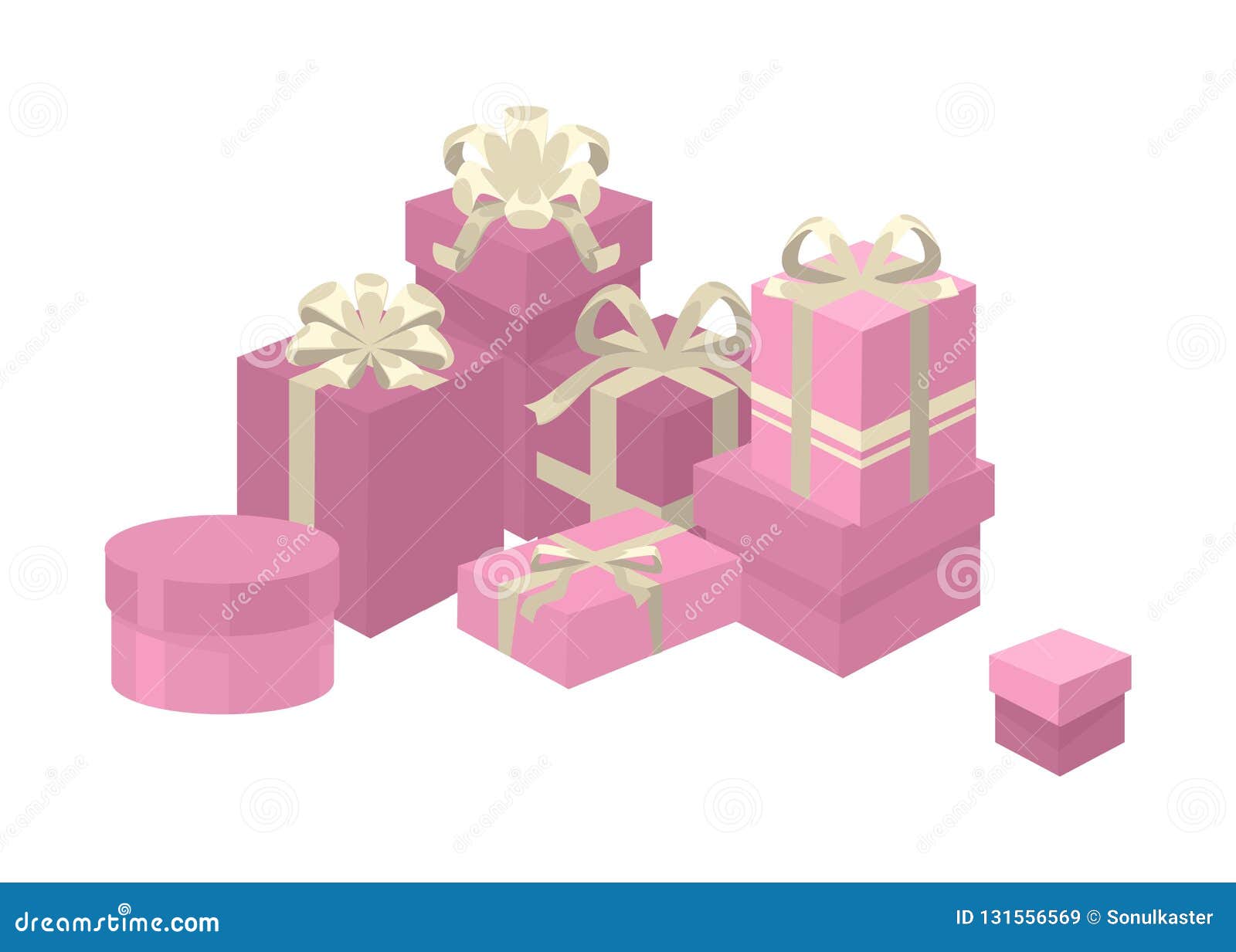 Gift Boxes of Different Shapes and Colors Set Vector. Stock Vector ...
