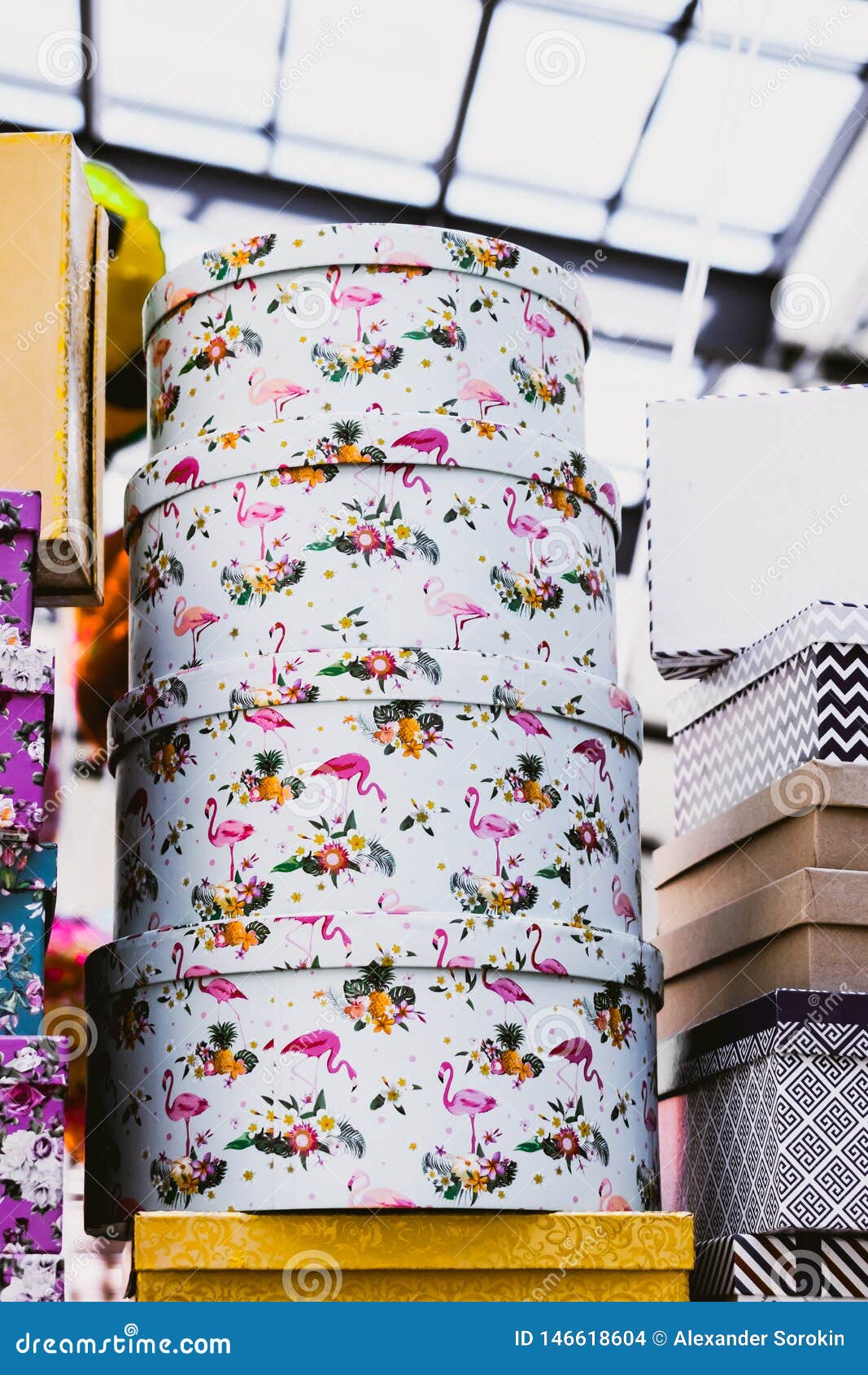 Gift Boxes of Different Sizes Stacked on Each Other Stock Photo - Image ...