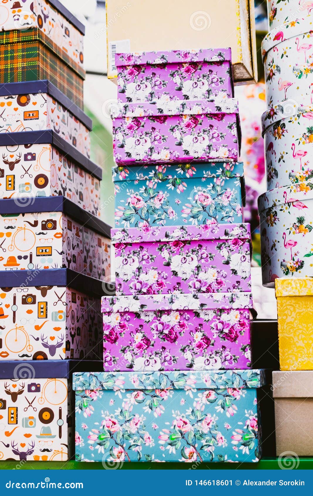 Gift Boxes of Different Sizes Stacked on Each Other Stock Image - Image ...