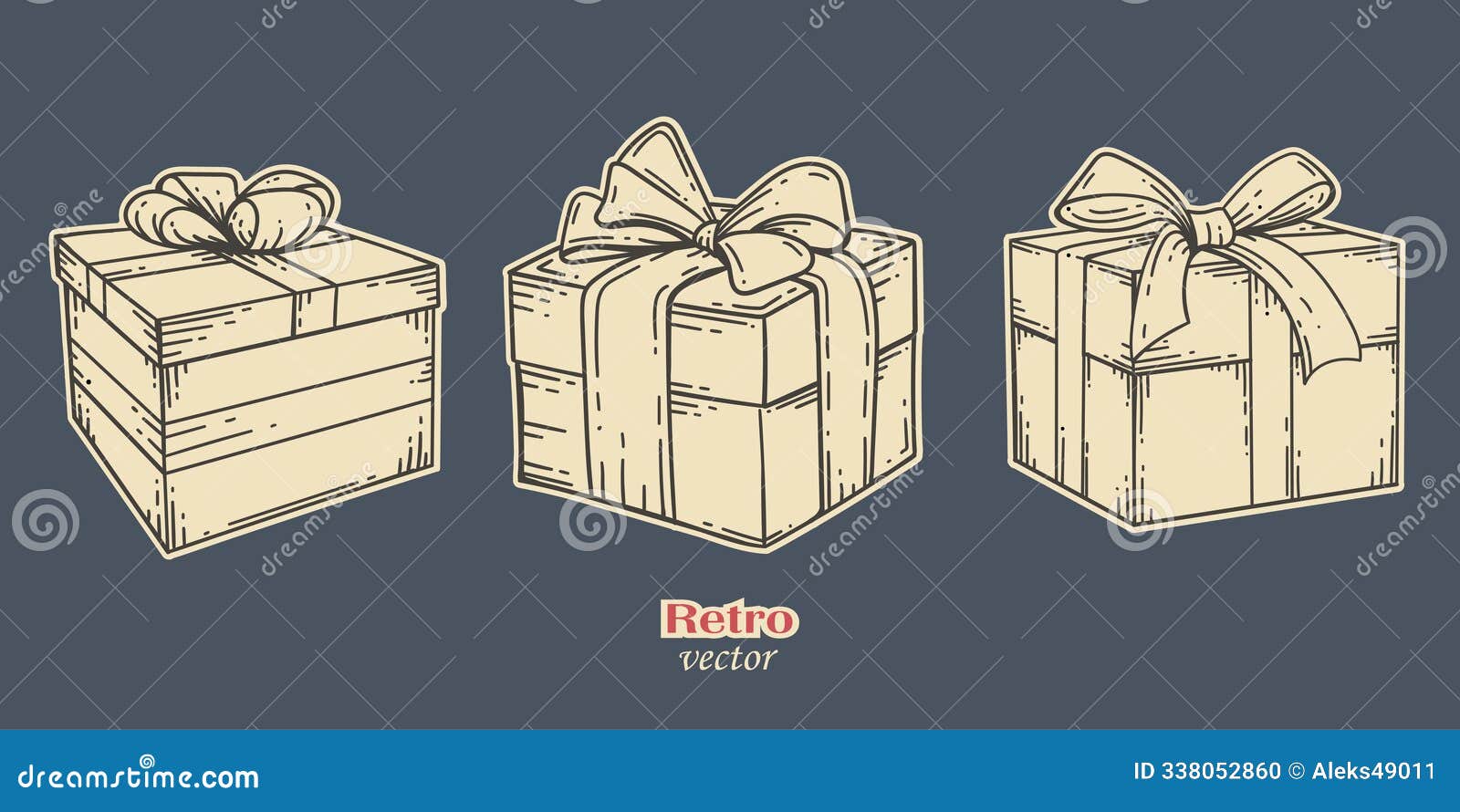 Gift Boxes, Drawing.Retro Style. Holiday Gift Vector. Illustration of ...