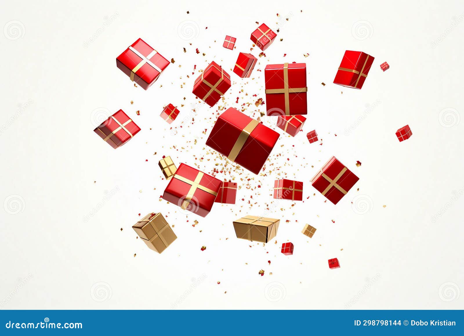 Gift Boxes Falling on White Stock Illustration - Illustration of give ...