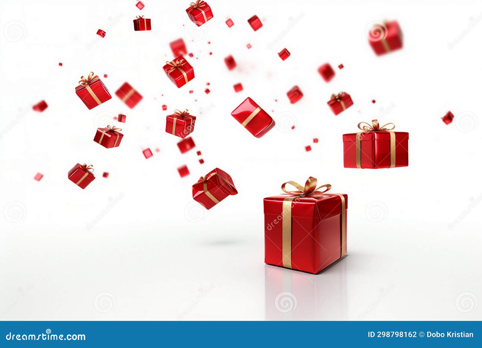 Gift Boxes Falling on White Background Stock Illustration ...