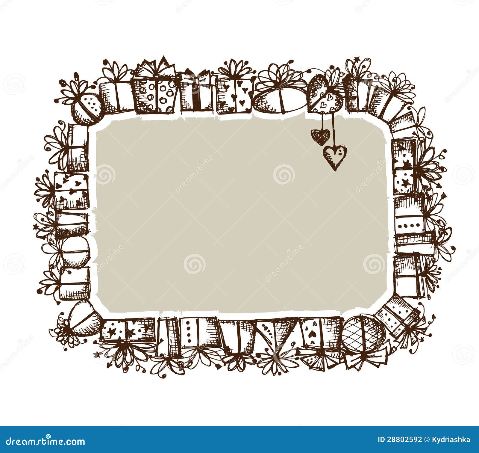 Gift Boxes, Frame for Your Design Stock Vector - Illustration of doodle ...