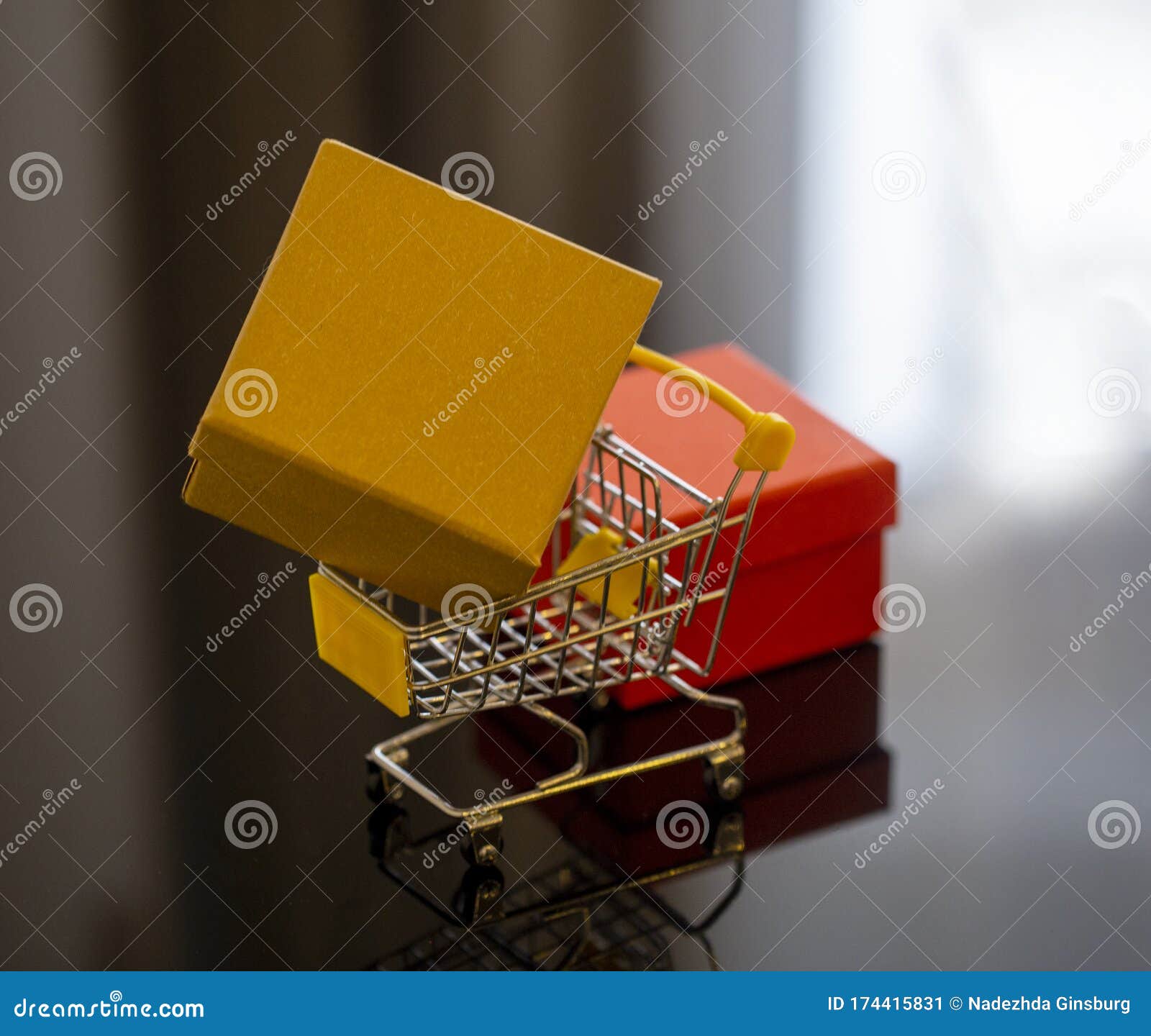 Gift Boxes in the Grocery Cart Stock Image - Image of budget, american ...