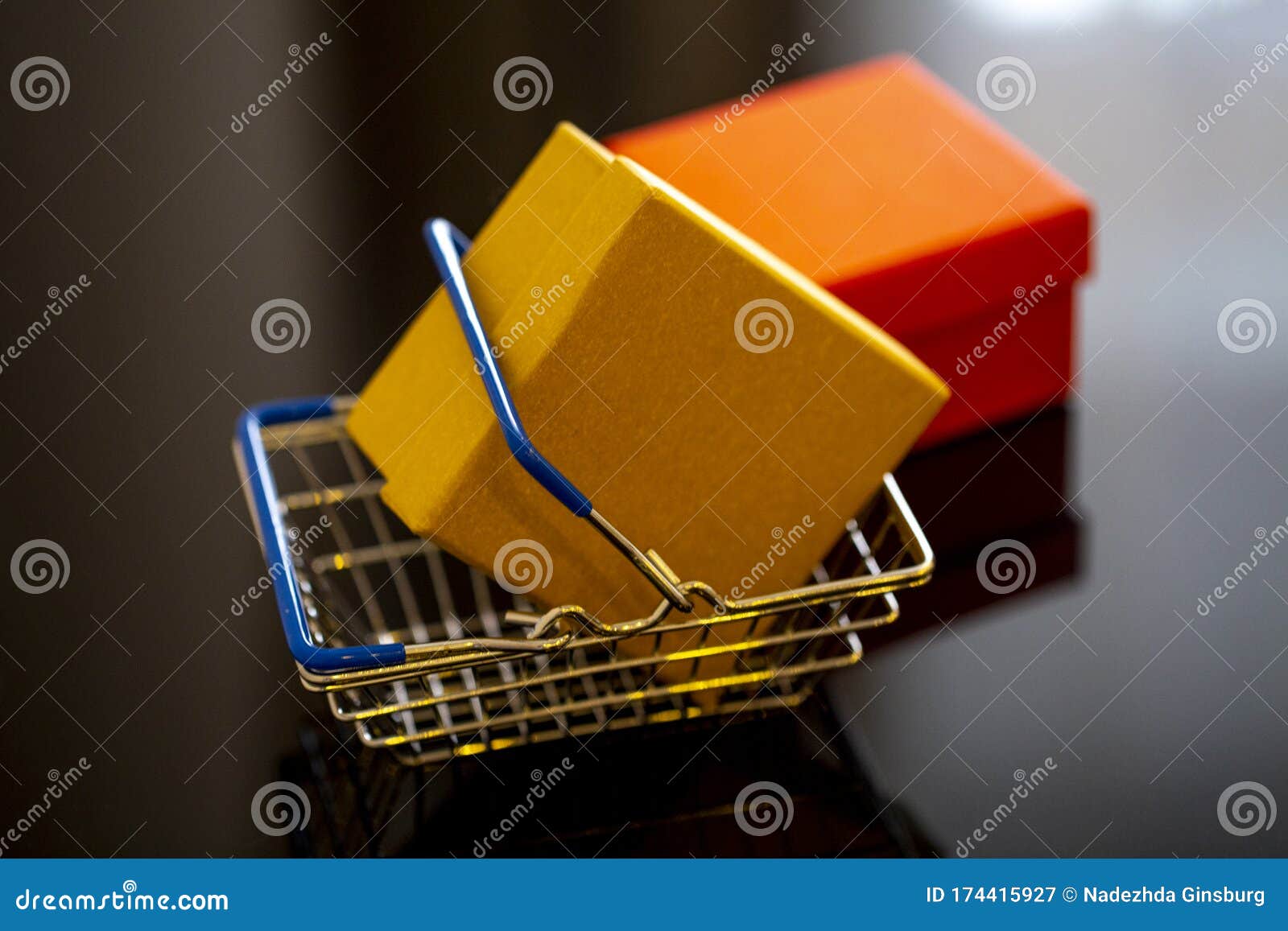 Gift Boxes in the Grocery Cart Stock Image - Image of commercial ...