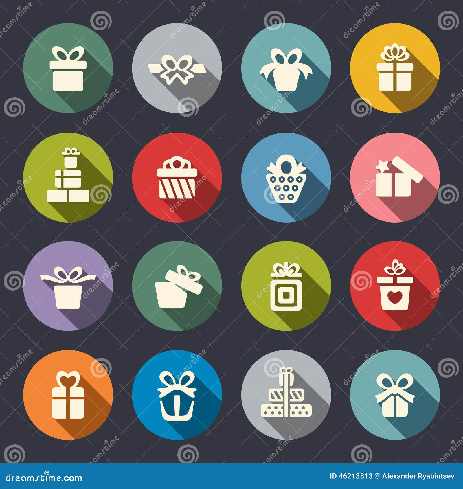 Gift boxes icon set stock vector. Illustration of icon - 46213813