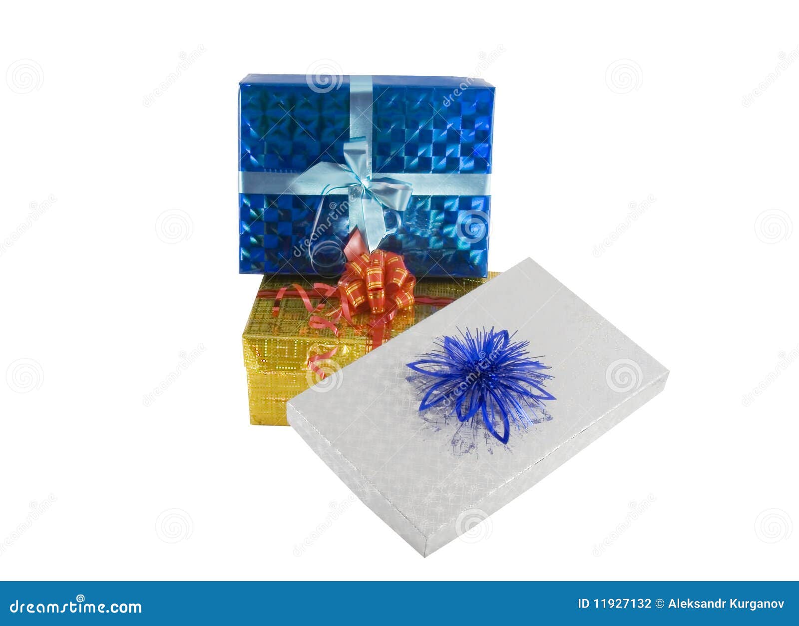 Gift Boxes Isolated on the White Stock Photo - Image of knot, container ...
