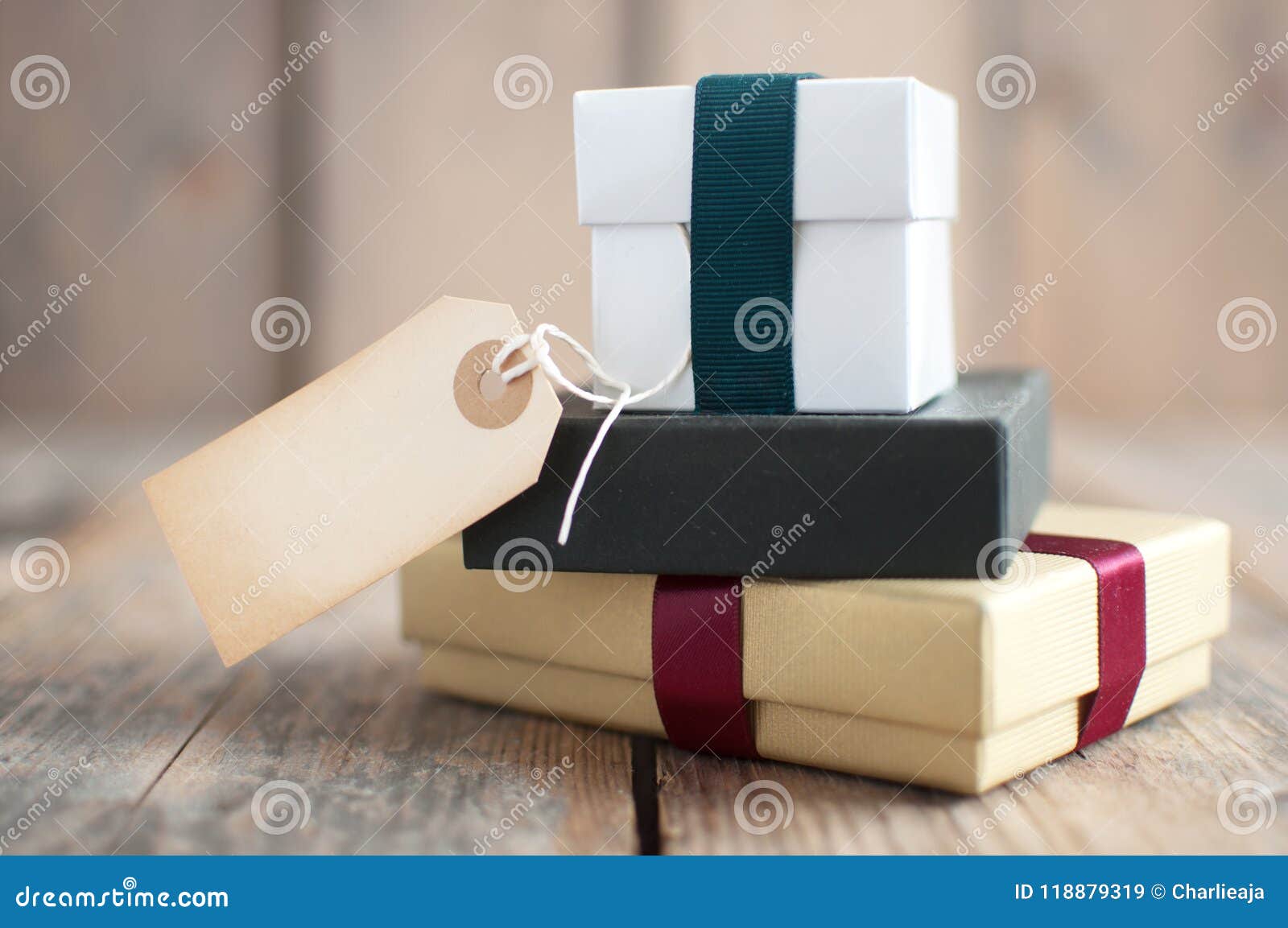 Gift boxes with label stock image. Image of boxes, happy - 118879319