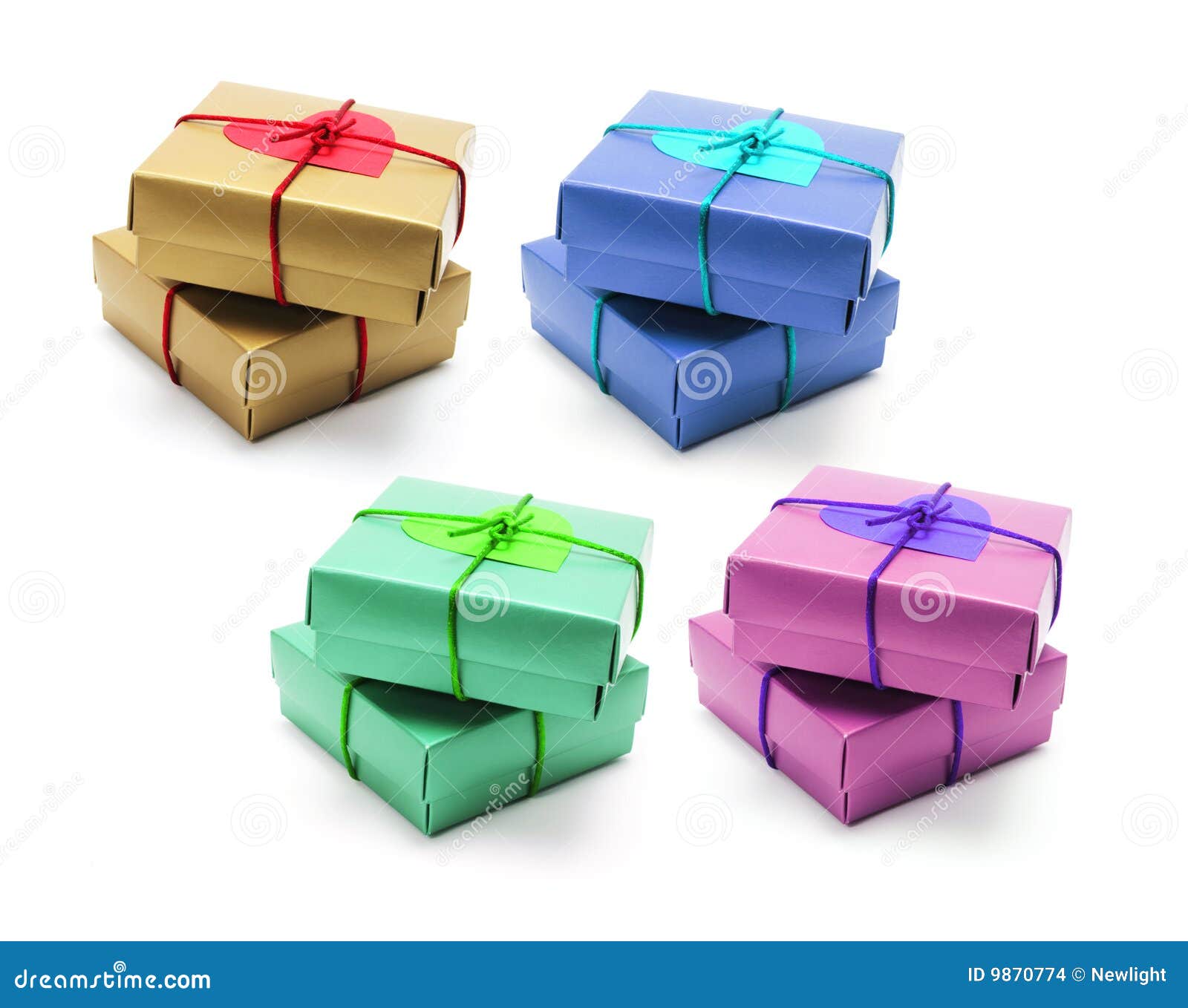 Gift Boxes with Love Heart stock photo. Image of studio - 9870774