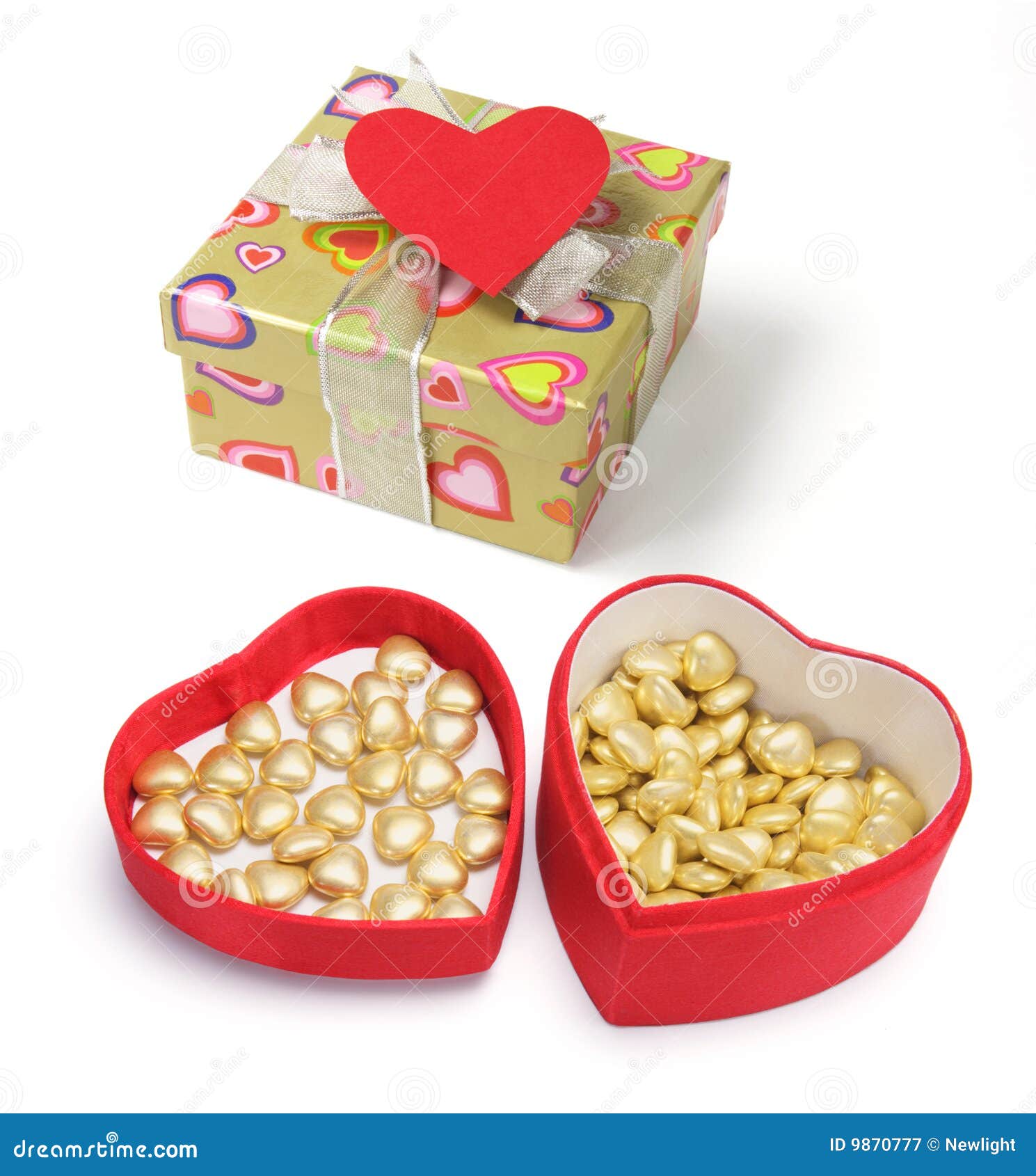 Gift Boxes with Love Heart stock image. Image of colorful - 9870777