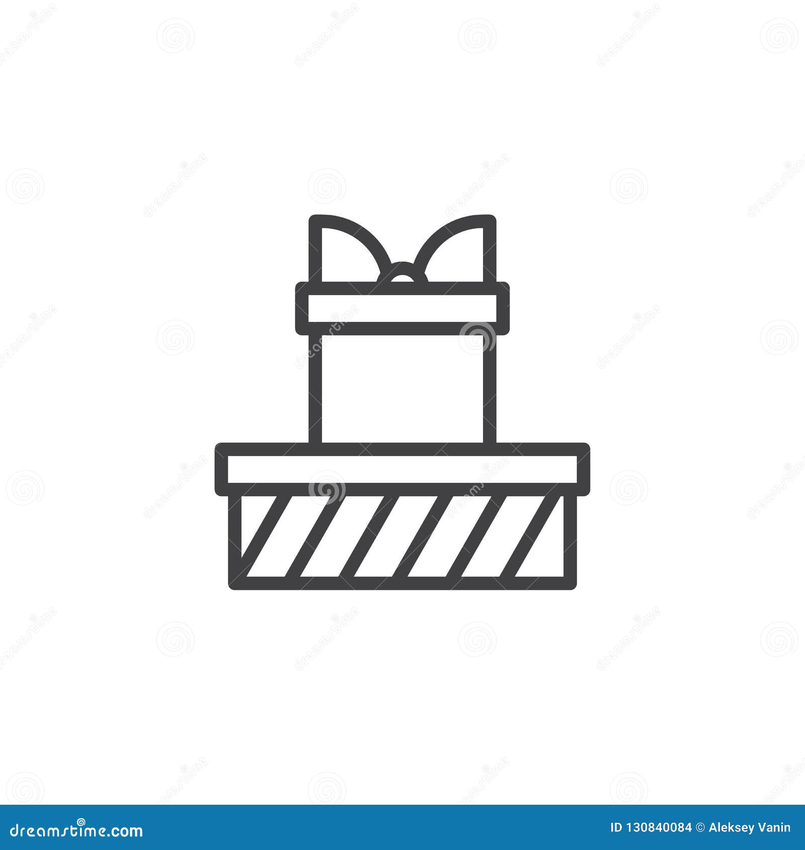 Gift boxes outline icon stock vector. Illustration of pictogram - 130840084