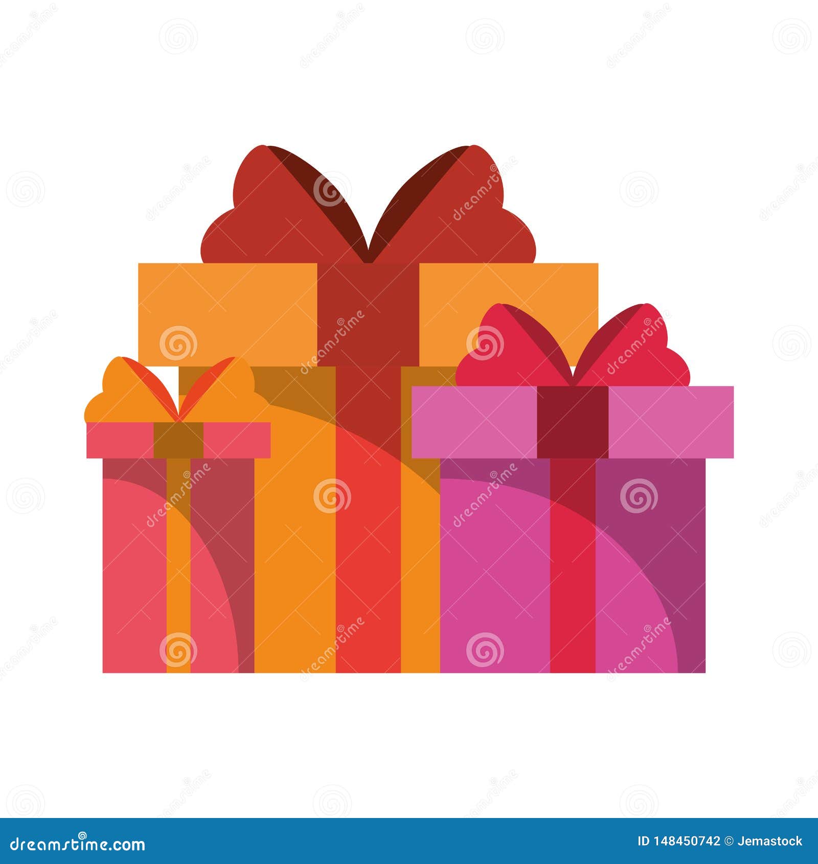 Gift Boxes Present Cartoon Isolated Stock Vector - Illustration of ...