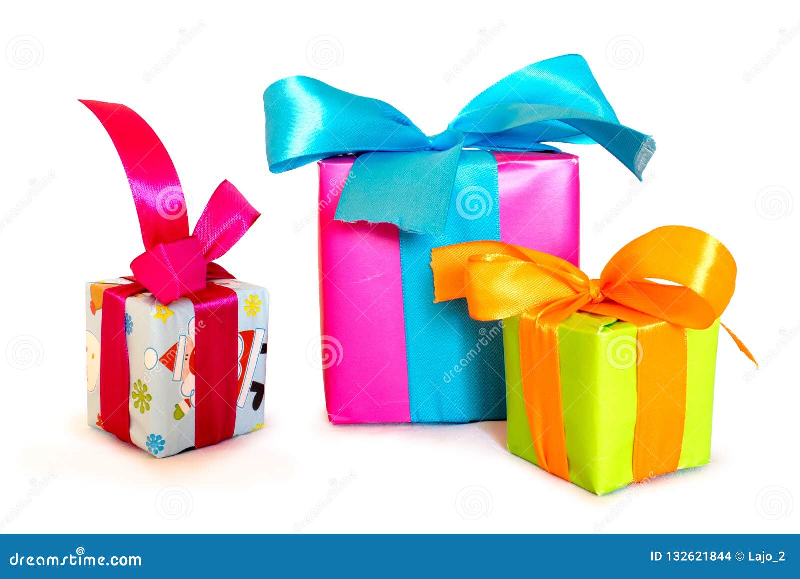 Gift Boxes with Ribbon and Bow Stock Photo - Image of color, present ...