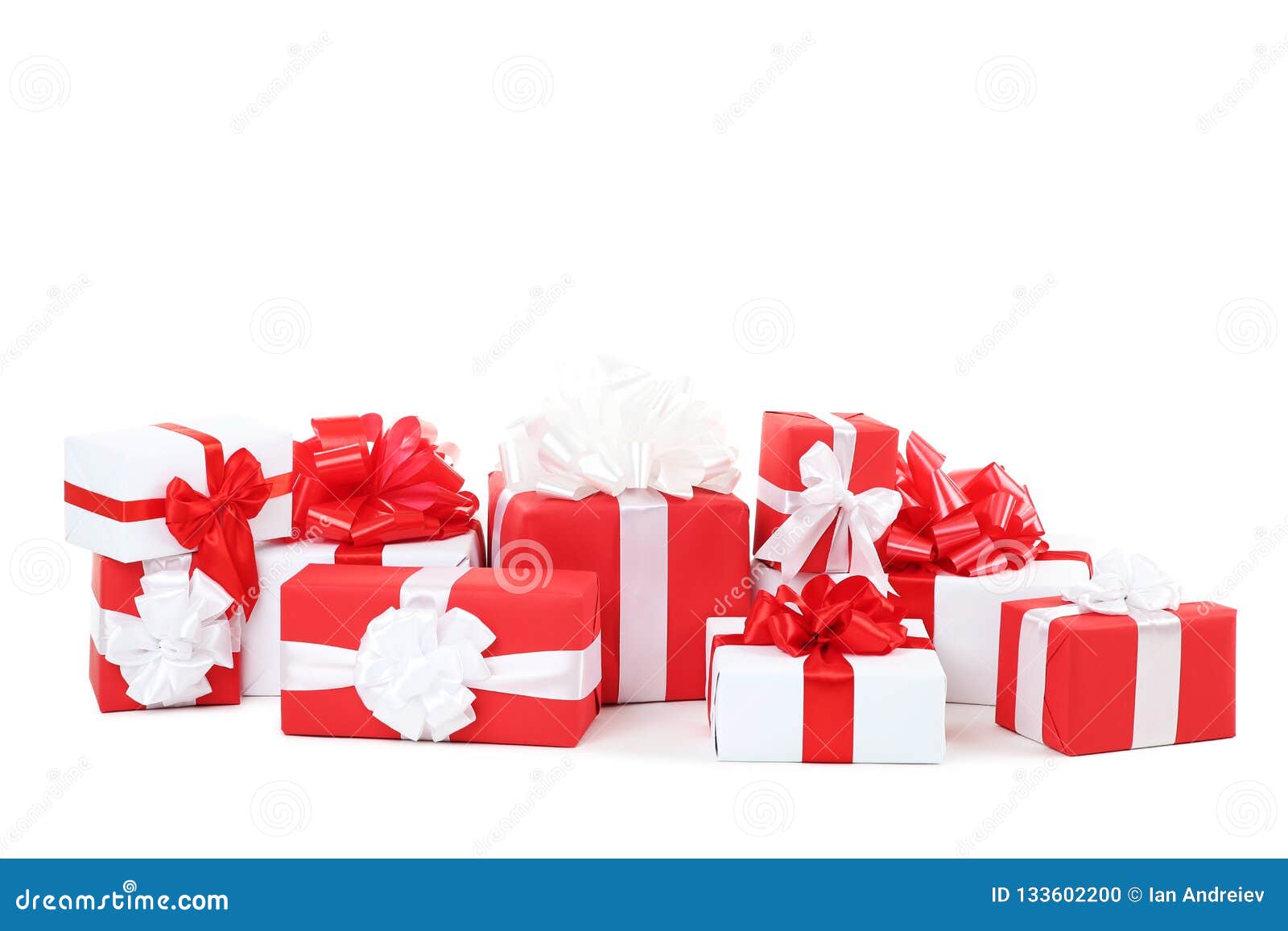 Gift boxes with ribbon stock photo. Image of design - 133602200