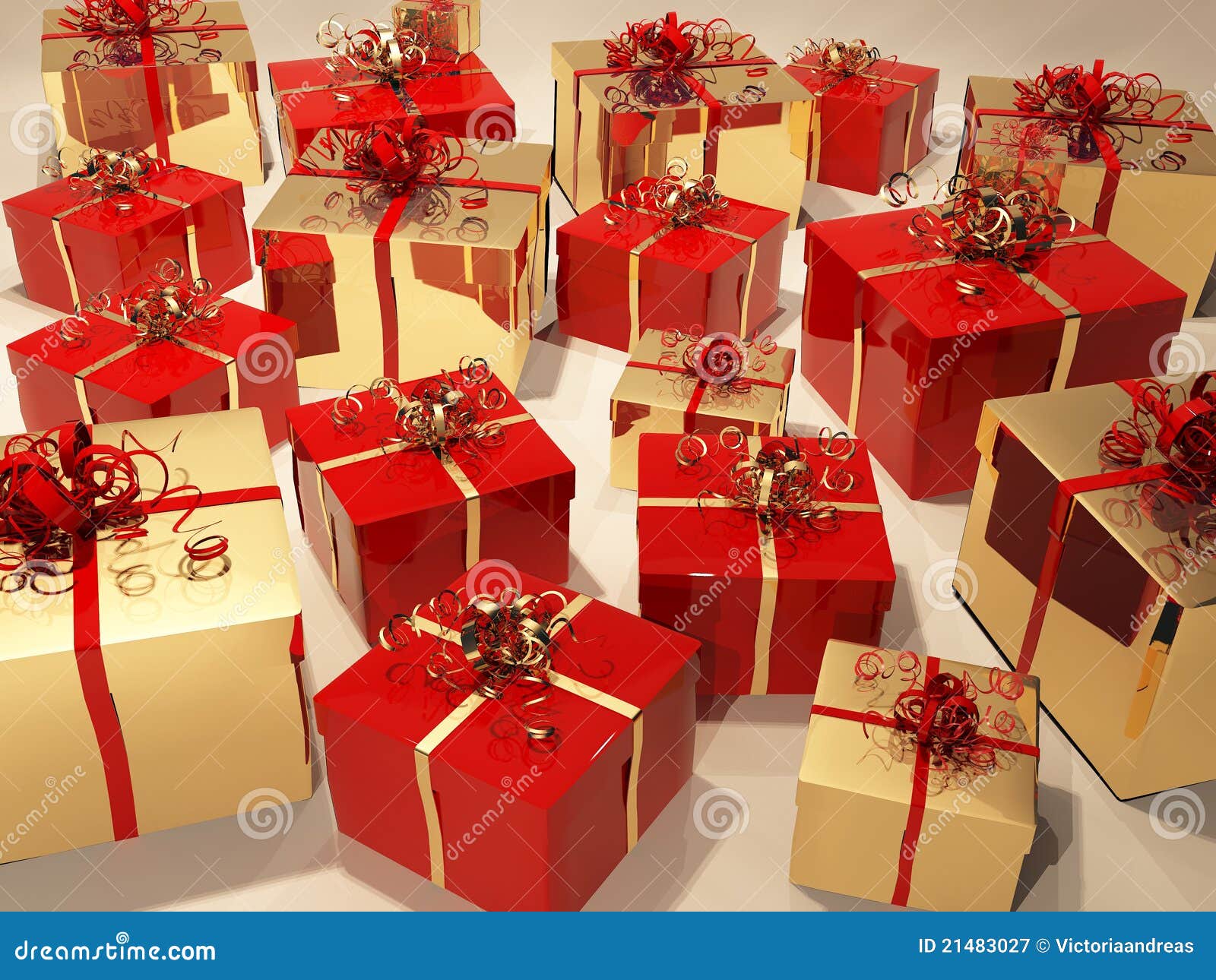 Gift Boxes with Ribbon and Wrapping Stock Illustration - Illustration ...